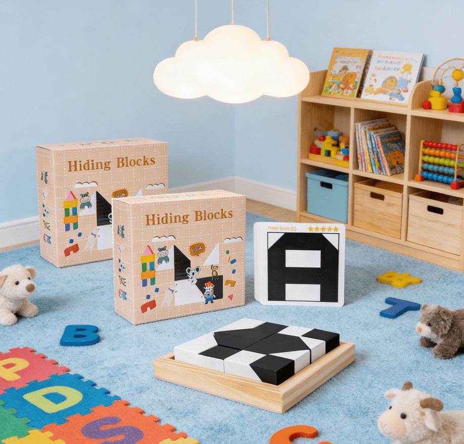 Wooden Hidden Blocks Puzzle Game – 3D Logic & Spatial Thinking Brain ...