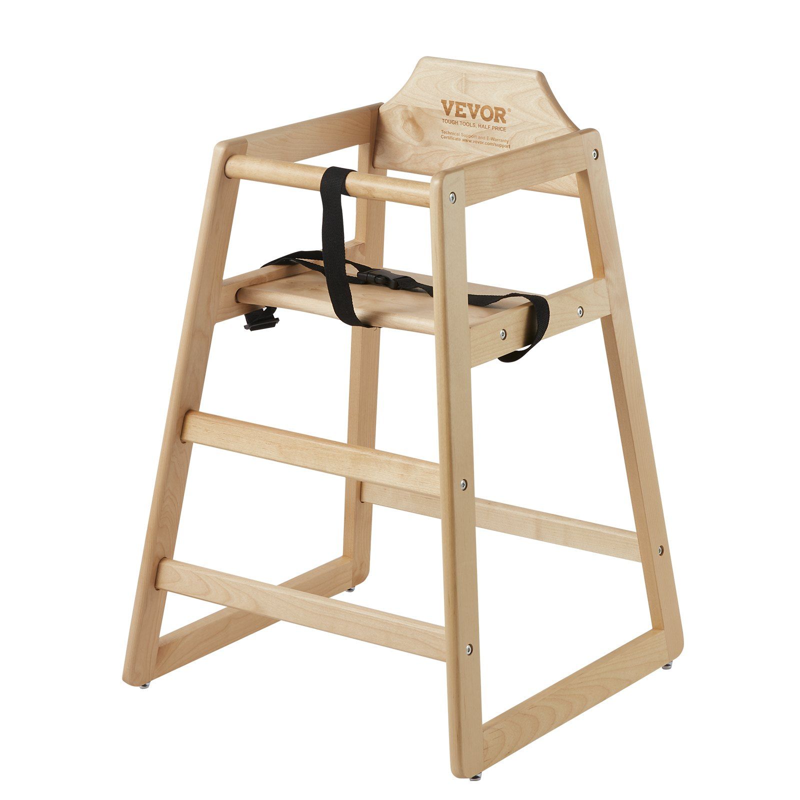Wooden High Chair for Babies & Toddlers, Double Solid Wood Feeding ...