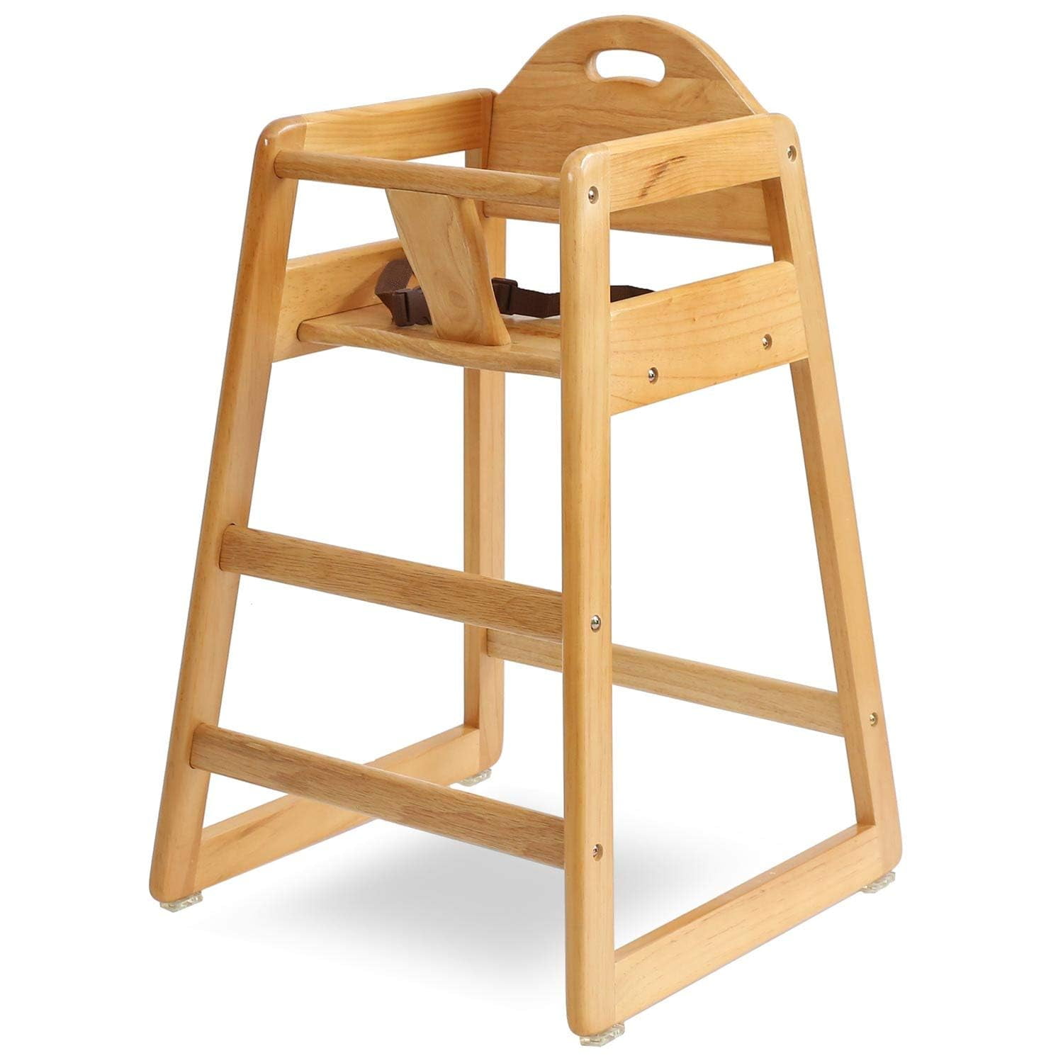 Wooden High Chair for Baby & Toddler – Restaurant-Style Stackable ...