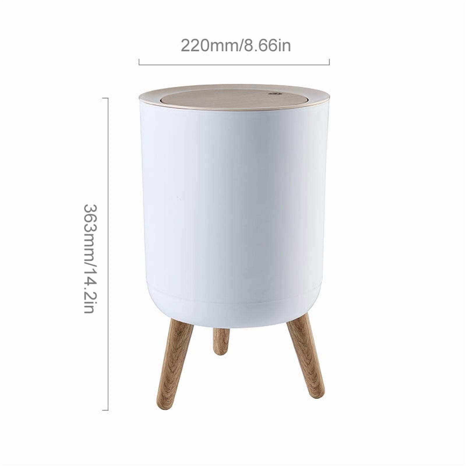 Wooden High Foot Trash Can For Bathroom Creative Kitchen wastebin with ...