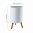 Wooden High Foot Trash Can For Bathroom Creative Kitchen wastebin with ...
