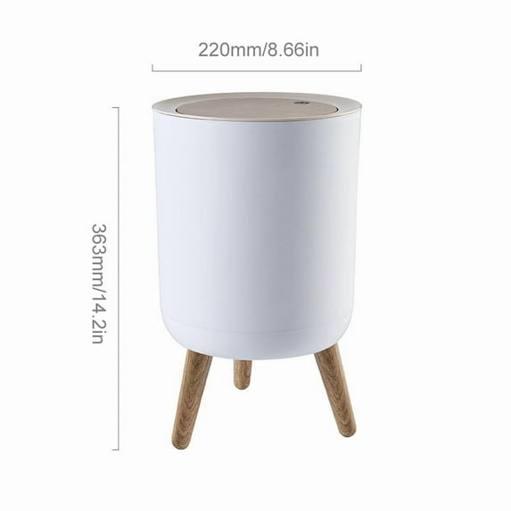 Wooden High Foot Trash Can For Bathroom Creative Kitchen wastebin with ...