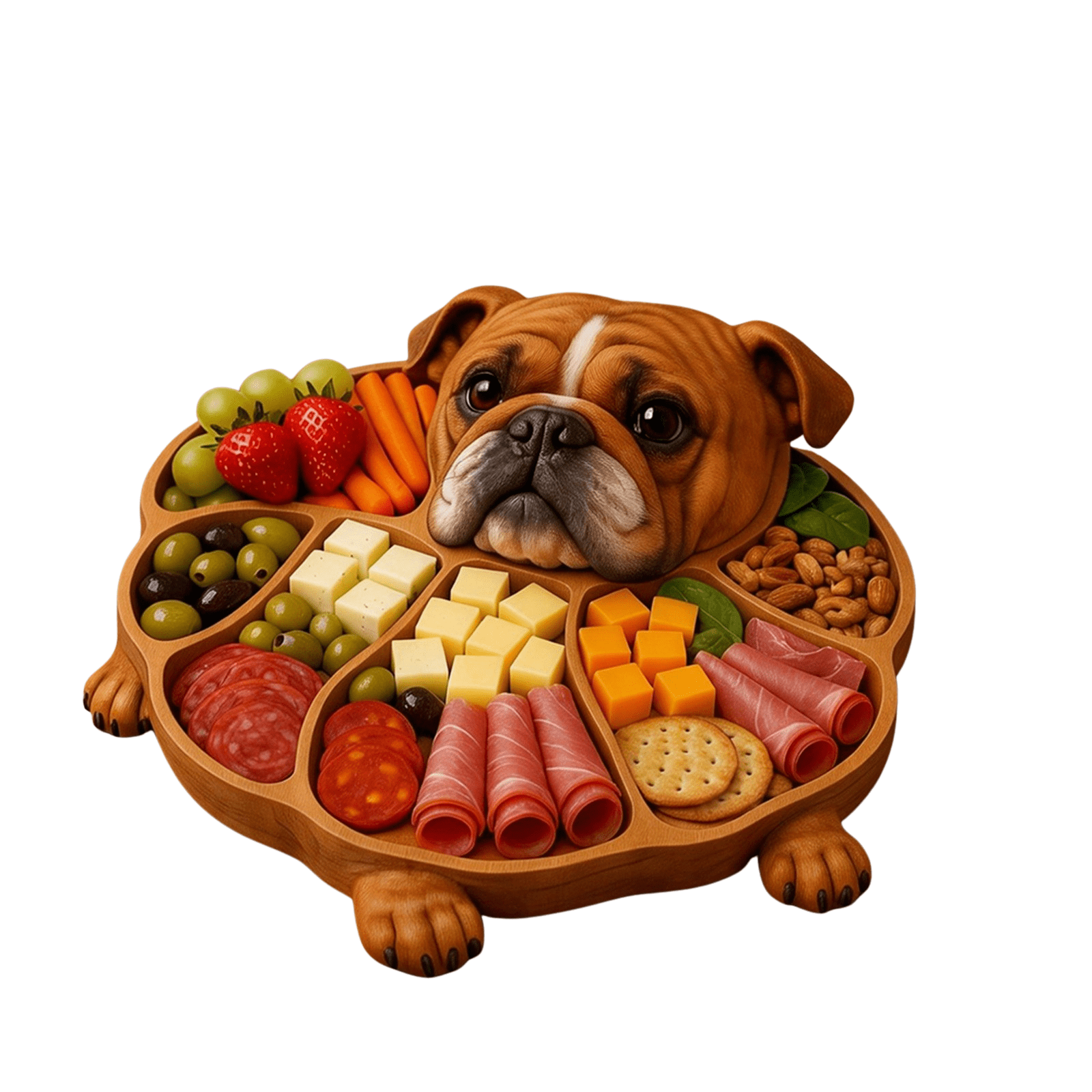 Wooden Highland Cow Charcuterie Board, Divided Serving Tray Board Made ...