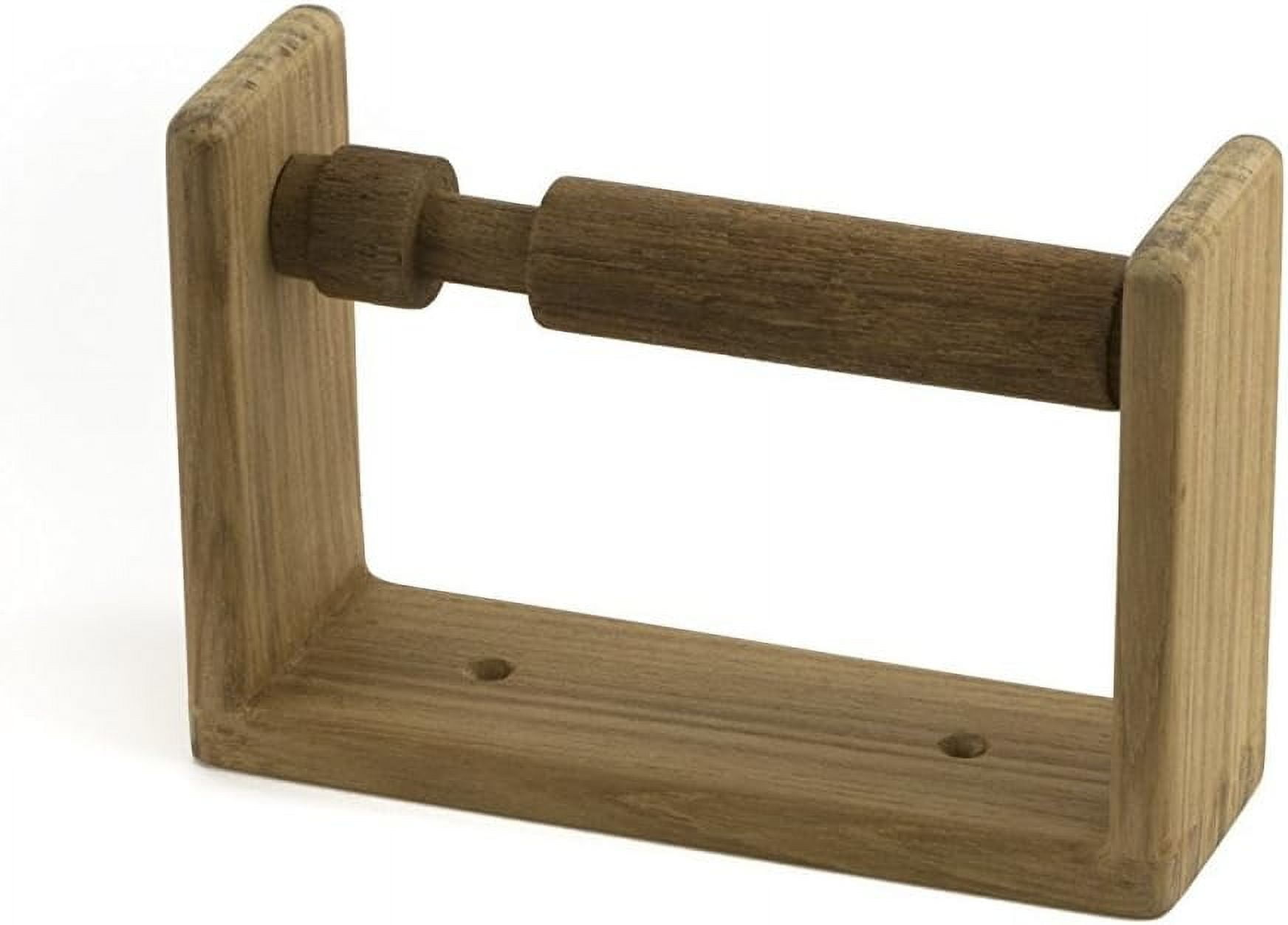 Wooden Holder, 100% Solid Teak Wood, Wall Mount, Spring-Loaded, Perfect ...