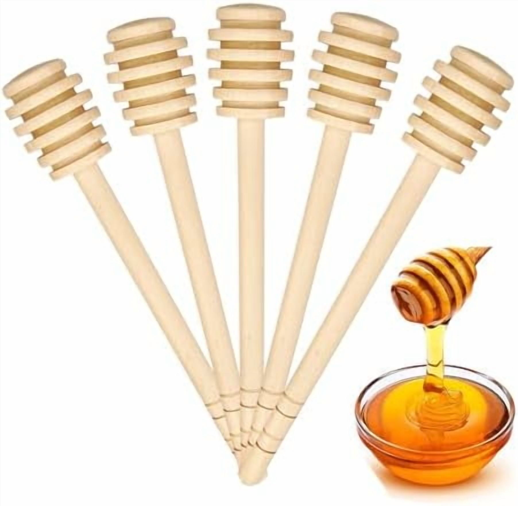 Wooden Honey Dipper Stick Collecting Dispensing Drizzling Jam Portable ...