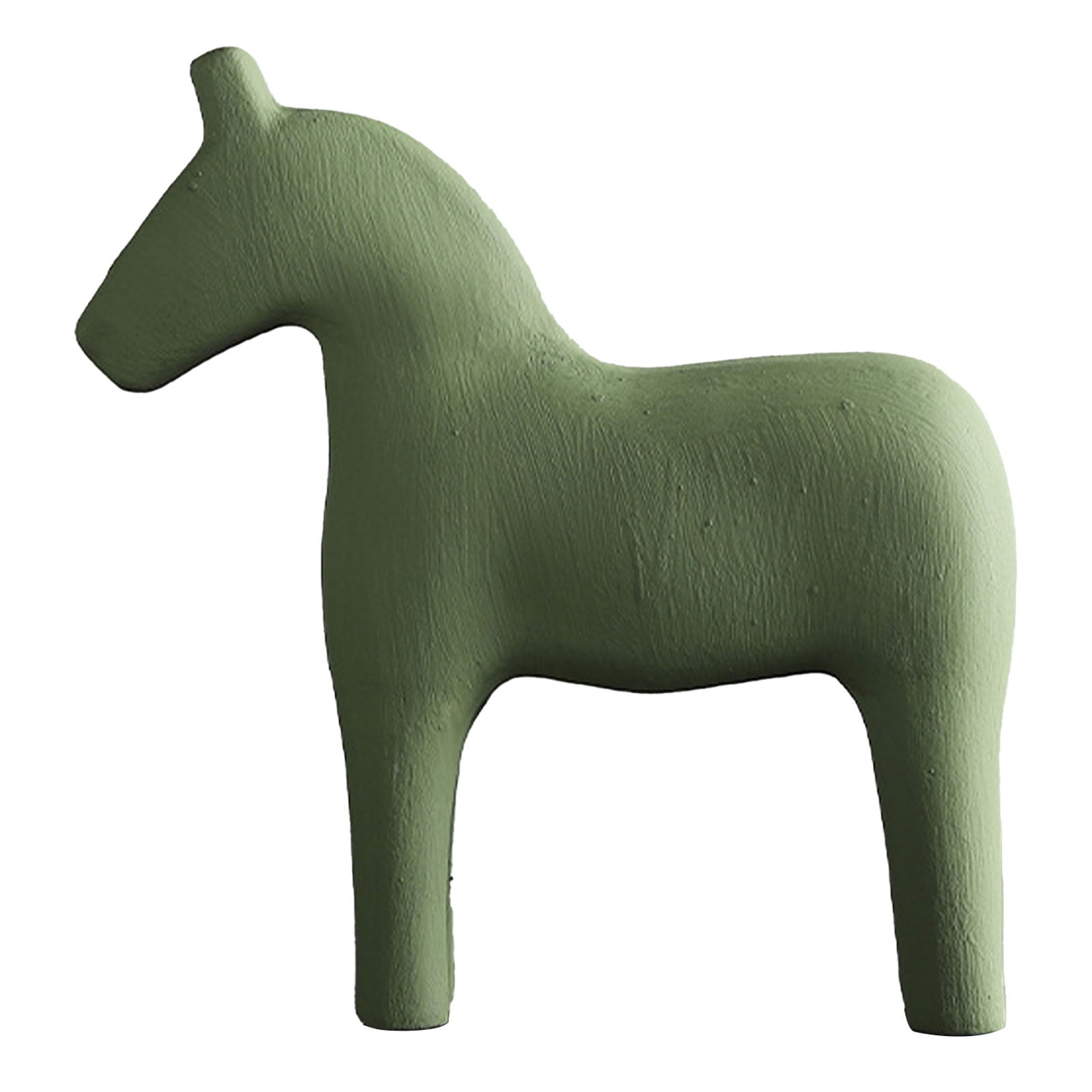Wooden Horse Figurine Sturdy Pinewood Hand Painted Simple Pure Color ...