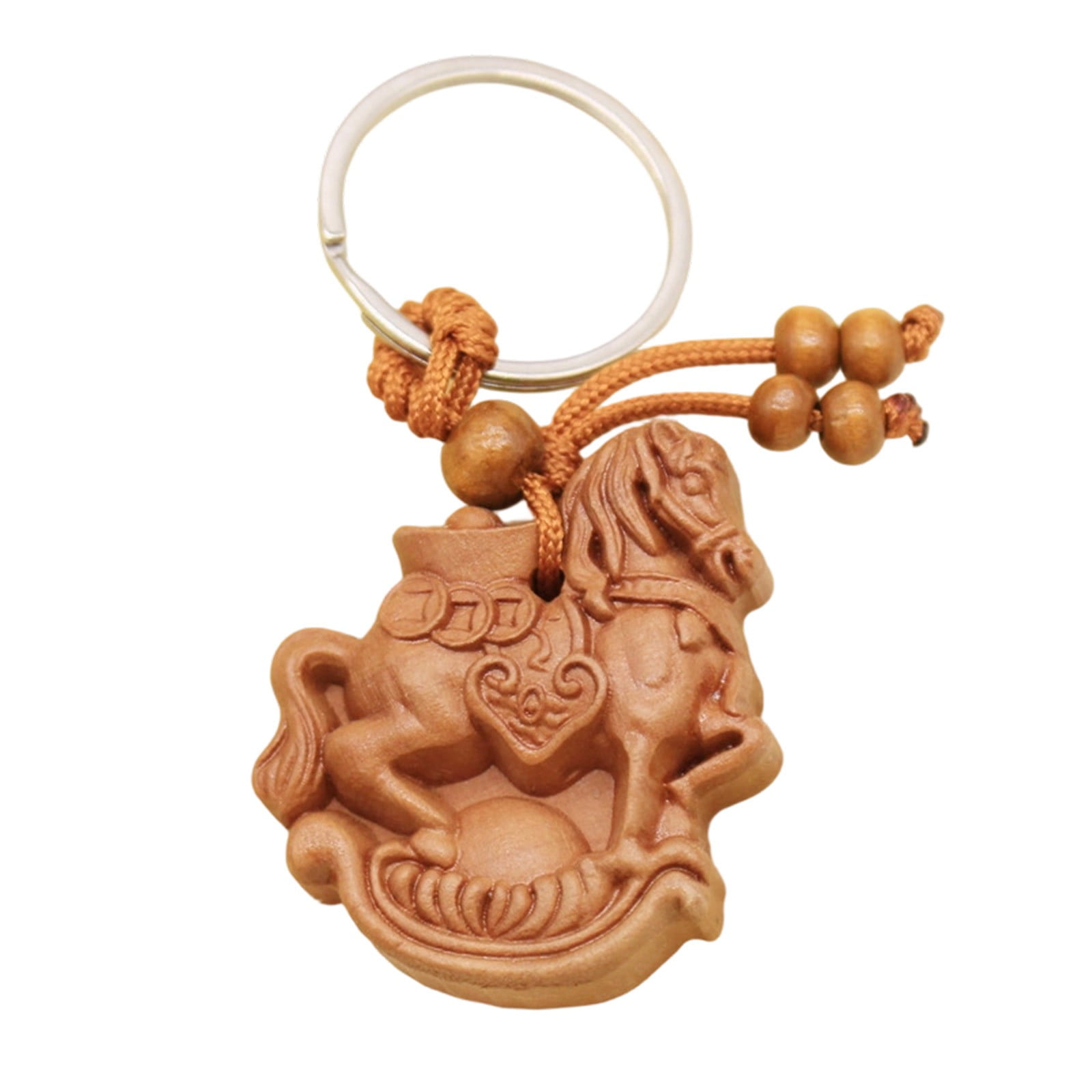 Wooden Horse Keychain, Brown 2026 Zodiac Keychain, 2026 Year of Horse ...