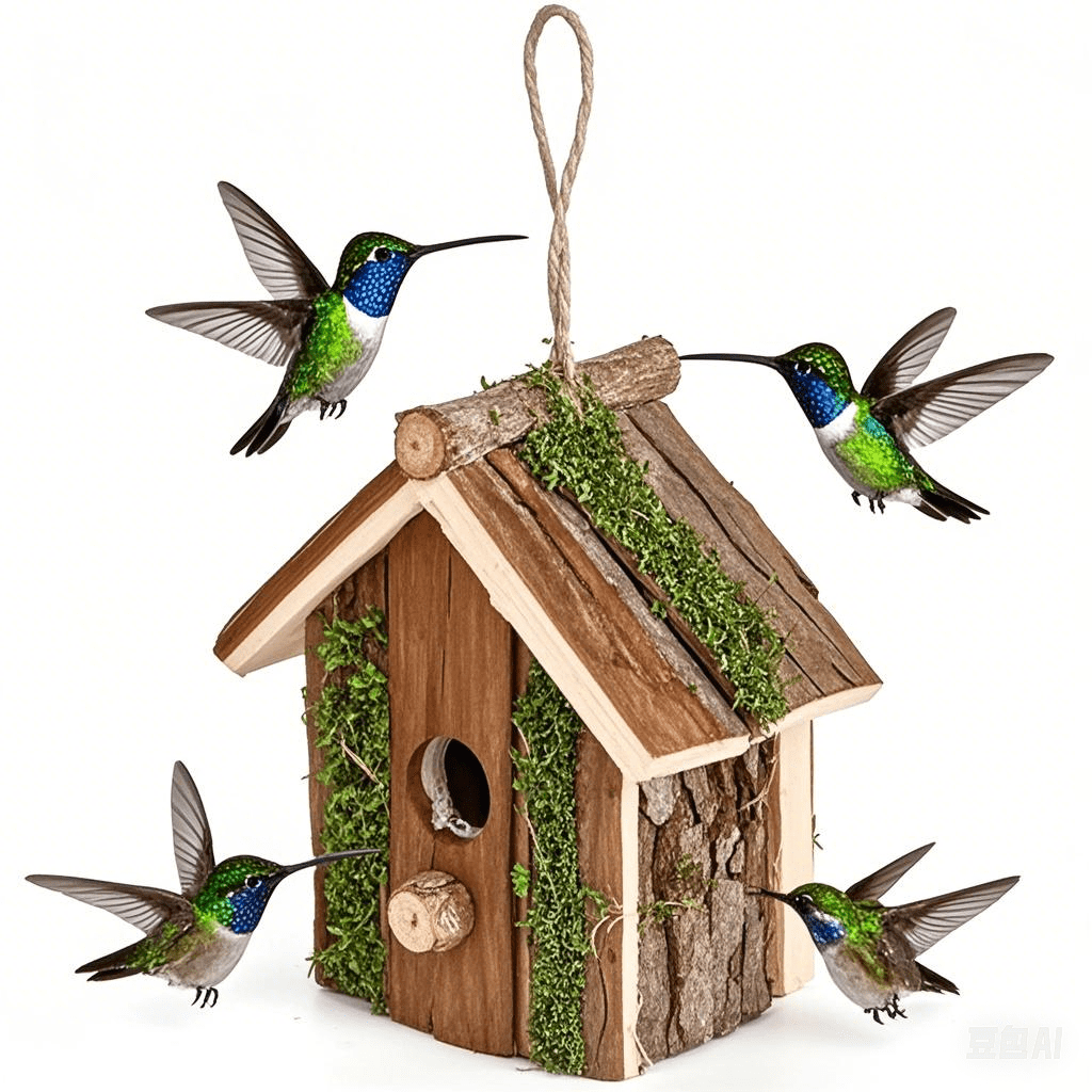 Wooden Hummingbird House with Predator-Proof Design - Weather-Resistant ...