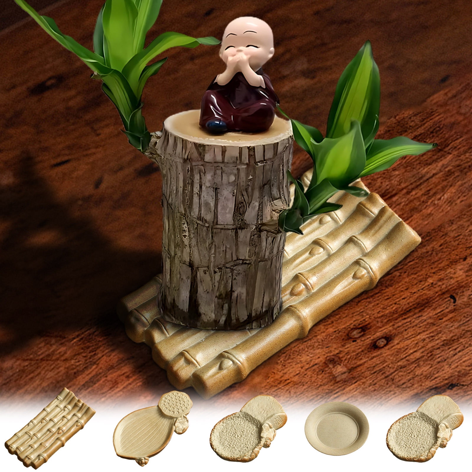 Wooden Hydroponic Planter, Green Copper Bowl, Non-Porous Water ...