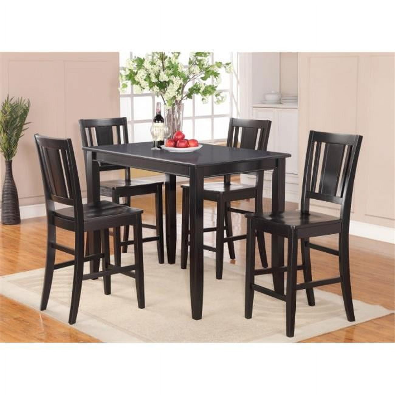 Wooden Imports Furniture BU5-BLK-W 5 PC Buckland Counter Height Table ...