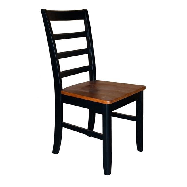 Wooden Imports PFL07-WC-BL&CH 2 Parfait Chair with Wood Seat - Black ...