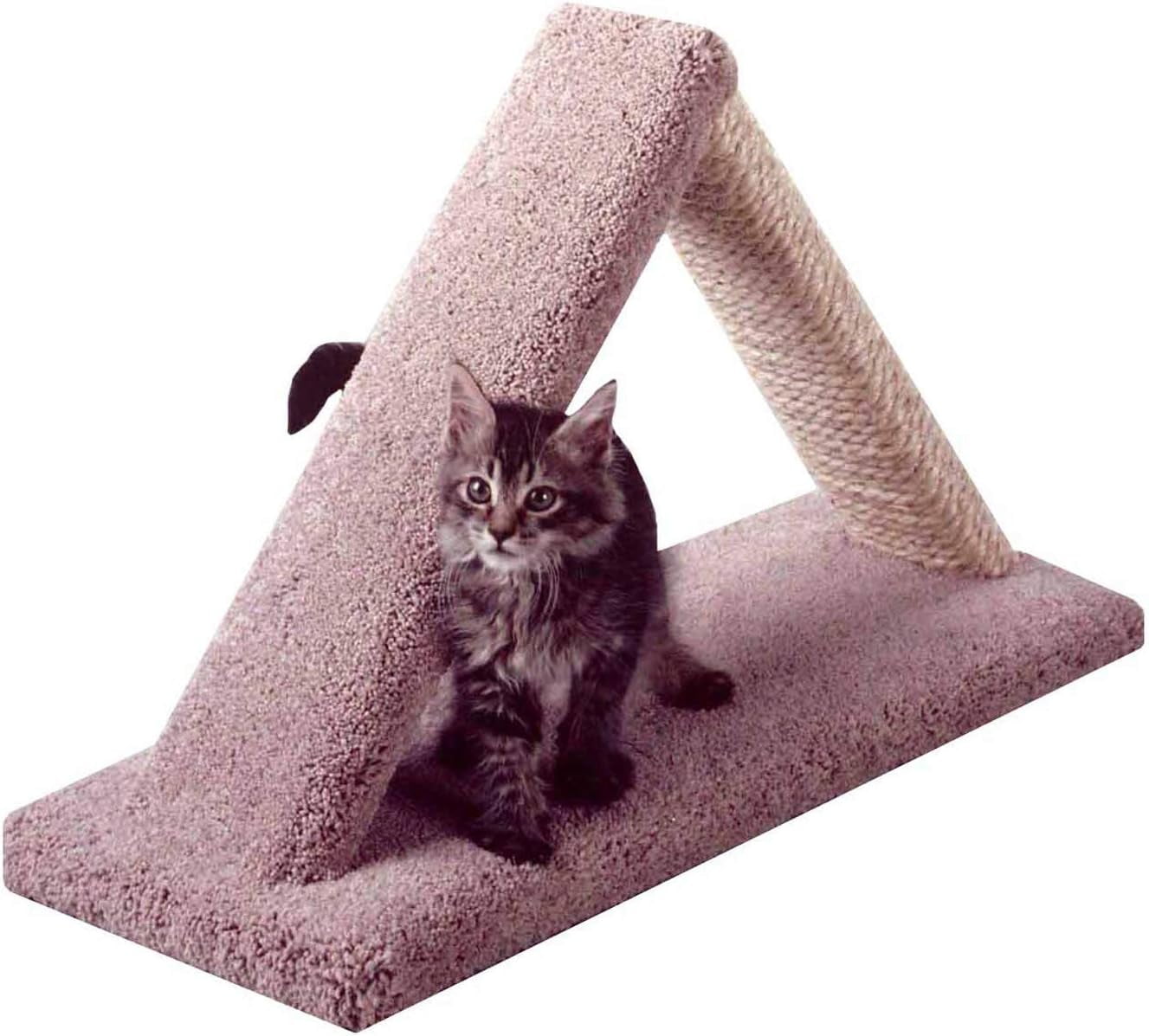 Wooden Incline Cat Scratching Post, Triangle Cat Scratcher with Sisal ...