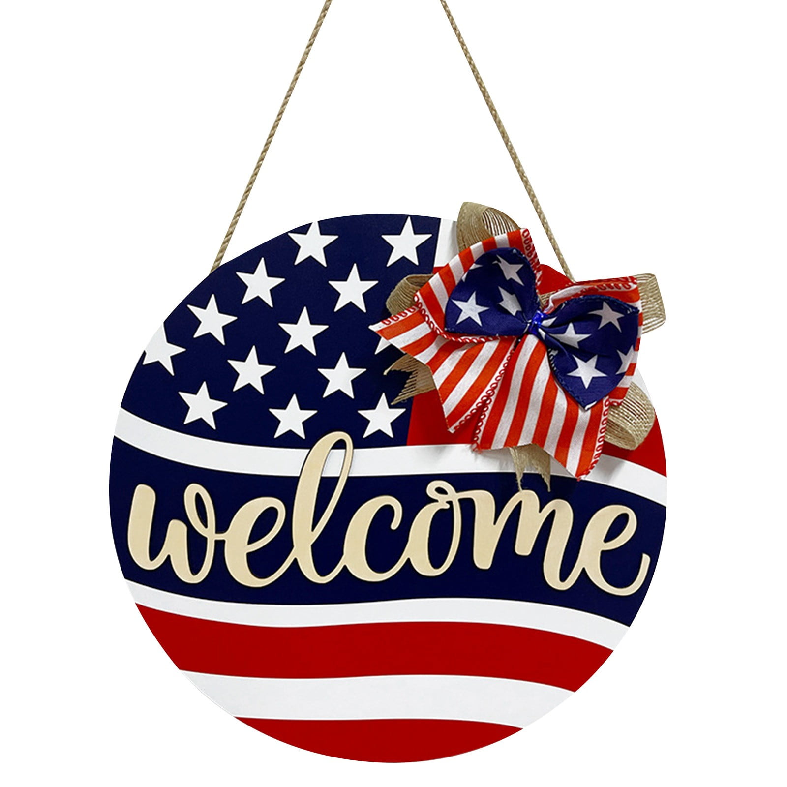 Wooden Independence Day Decor Set - Hand-Painted Patriotic Desktop ...