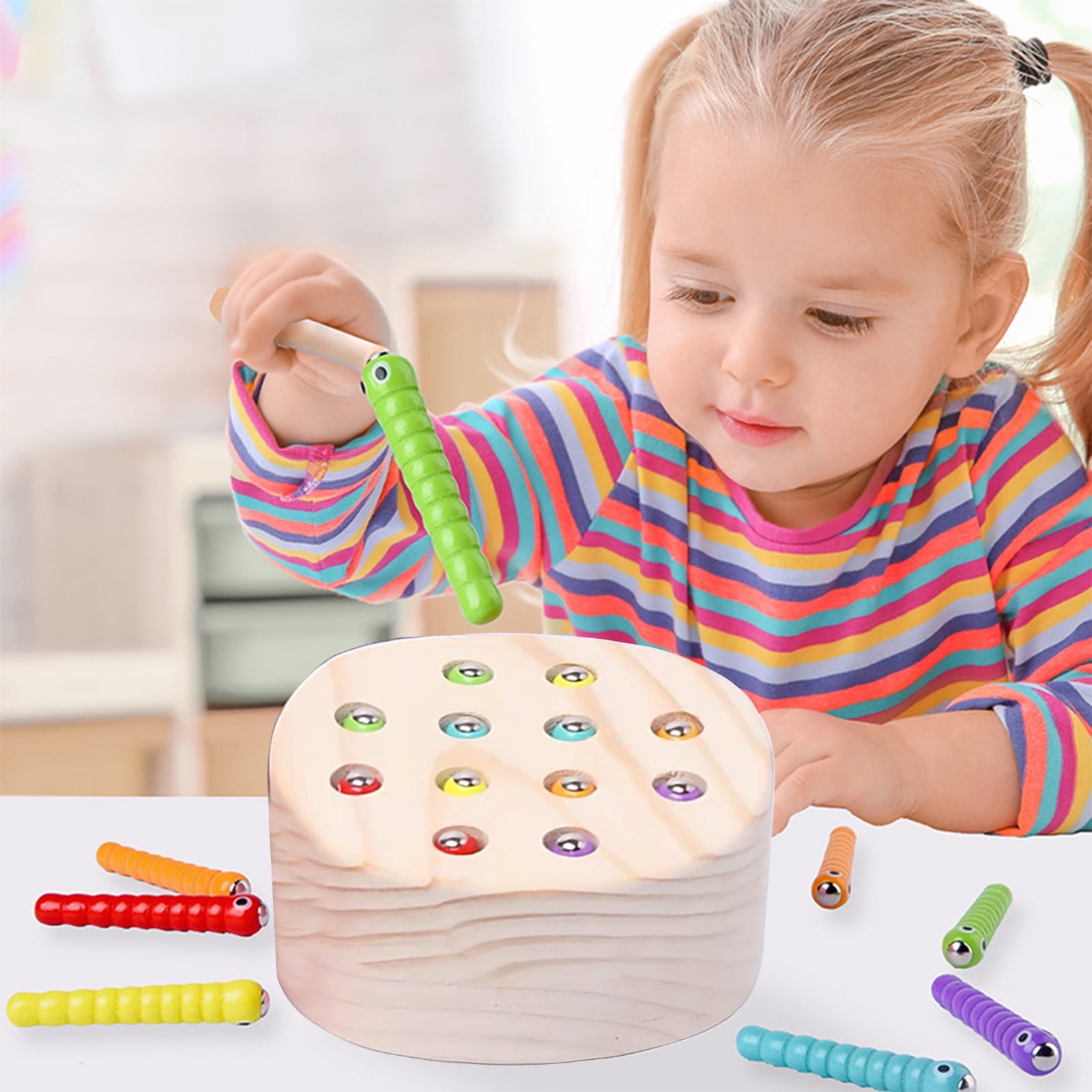 Wooden Insect Capture and Insert Toys,Develop Children's Hand-Eye ...