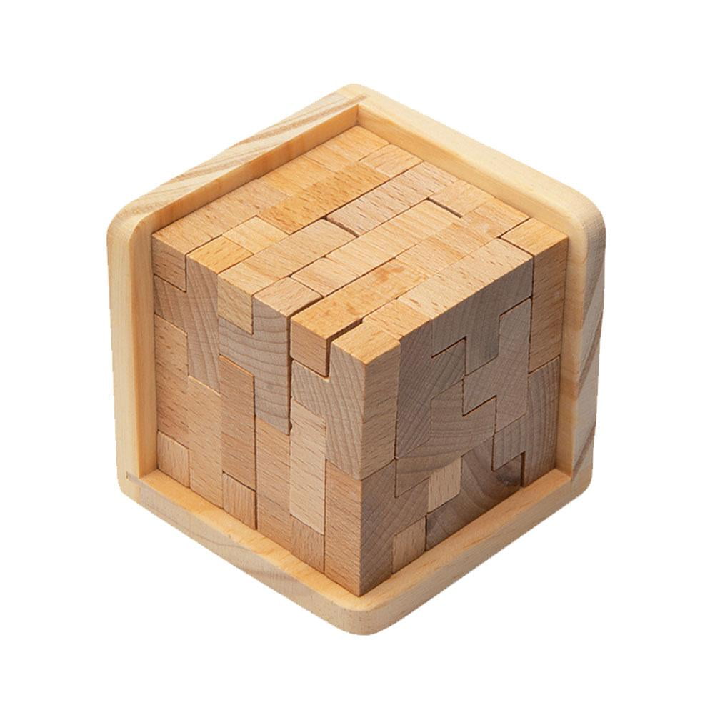 Wooden Intelligence Toy Brain Teaser Game 3D IQ Puzzle For Kids Adults ...