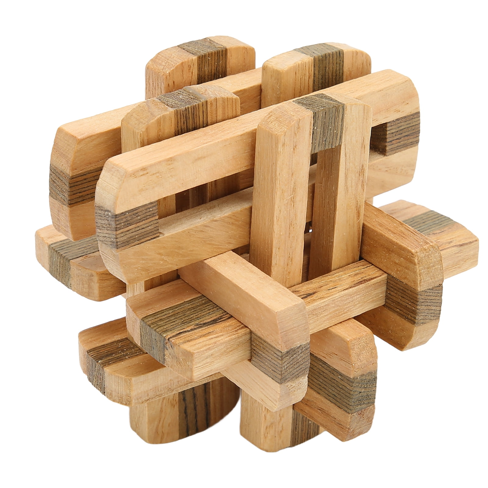 Wooden Interlocking Toy Double Color Prevent Alzheimer Brain Teaser ...