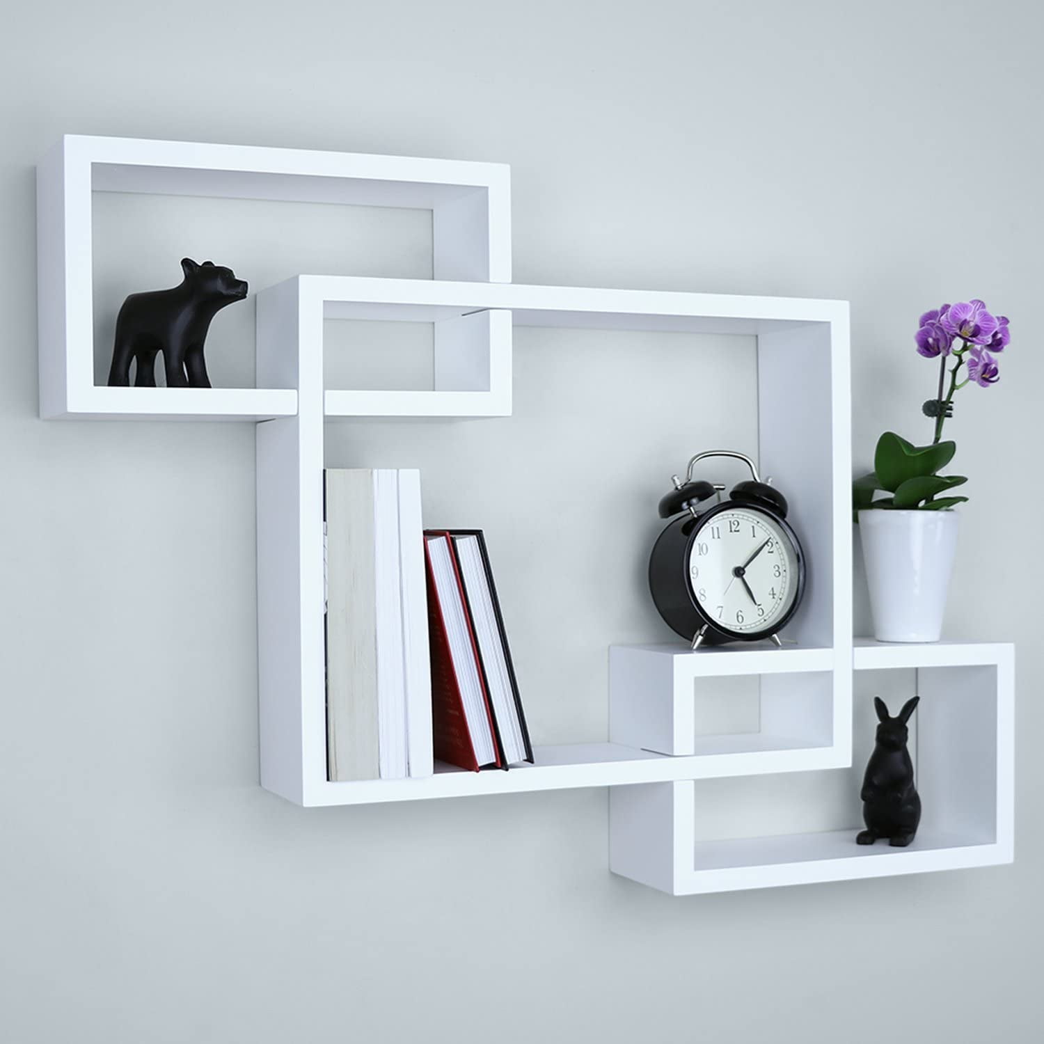 Wooden Interweave Floating Wall Mounted Shelves, Horizontal and ...