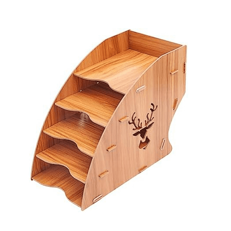 Wooden Invoice Bill Storage Rack Desktop Paper Organizer File Holder ...