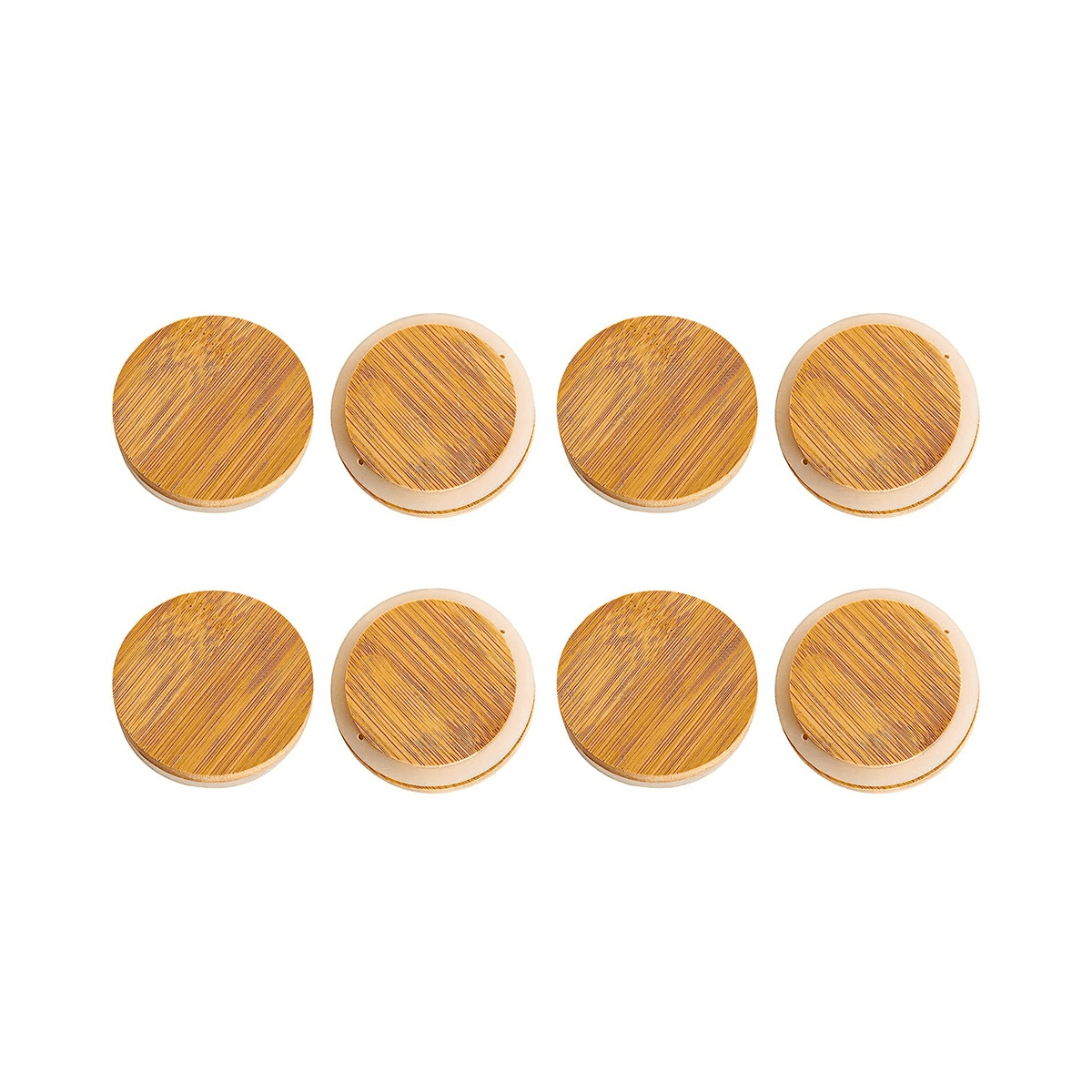 Wooden Jar Lids, 8 Pcs Bamboo Wooden Storage Lids Regular Mouth ...