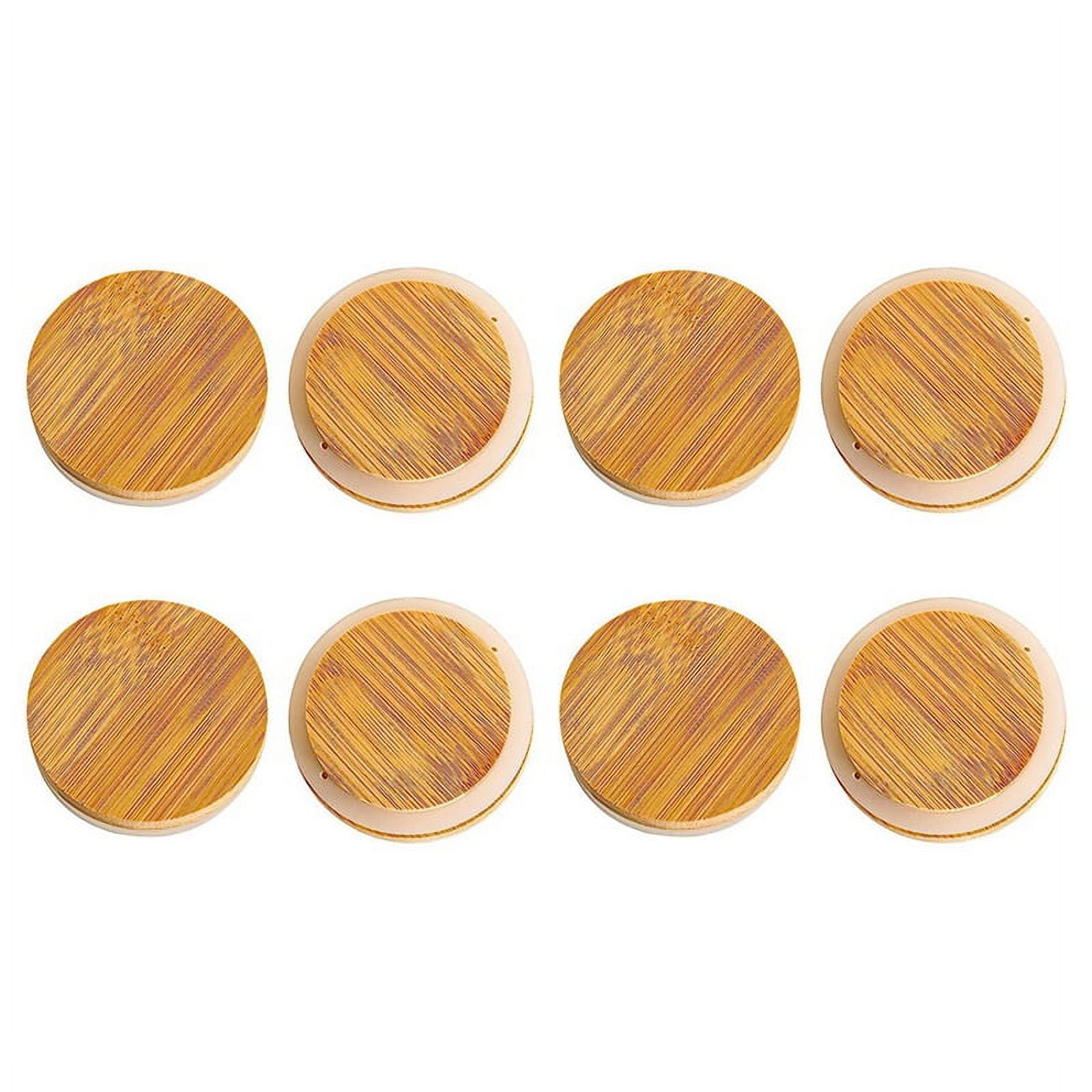 Wooden Jar Lids, 8 Pcs Bamboo Wooden Storage Lids Regular Mouth ...