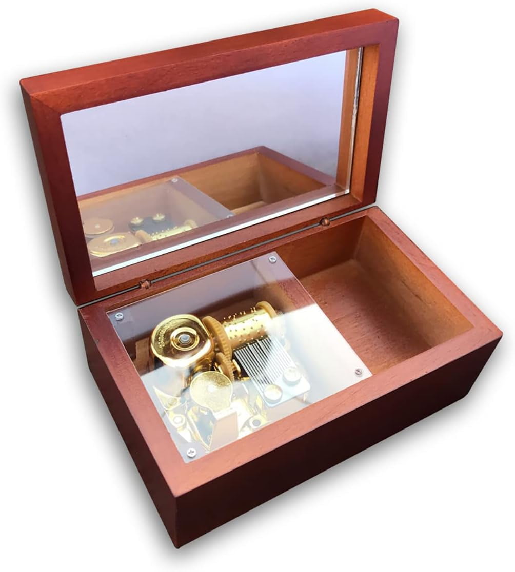 Wooden Jewelry Box Music Box with Sankyo Musical Movement (60 Tunes ...
