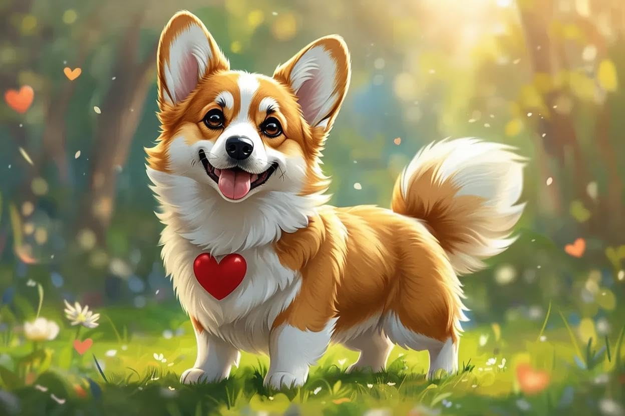 Wooden Jigsaw Puzzle 1000 Piece Corgi Heart Tail Anime Wooden Jigsaw ...