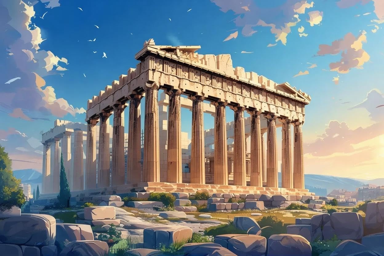 Wooden Jigsaw Puzzle 1000 Piece Parthenon Temple at The Acropolis Anime ...