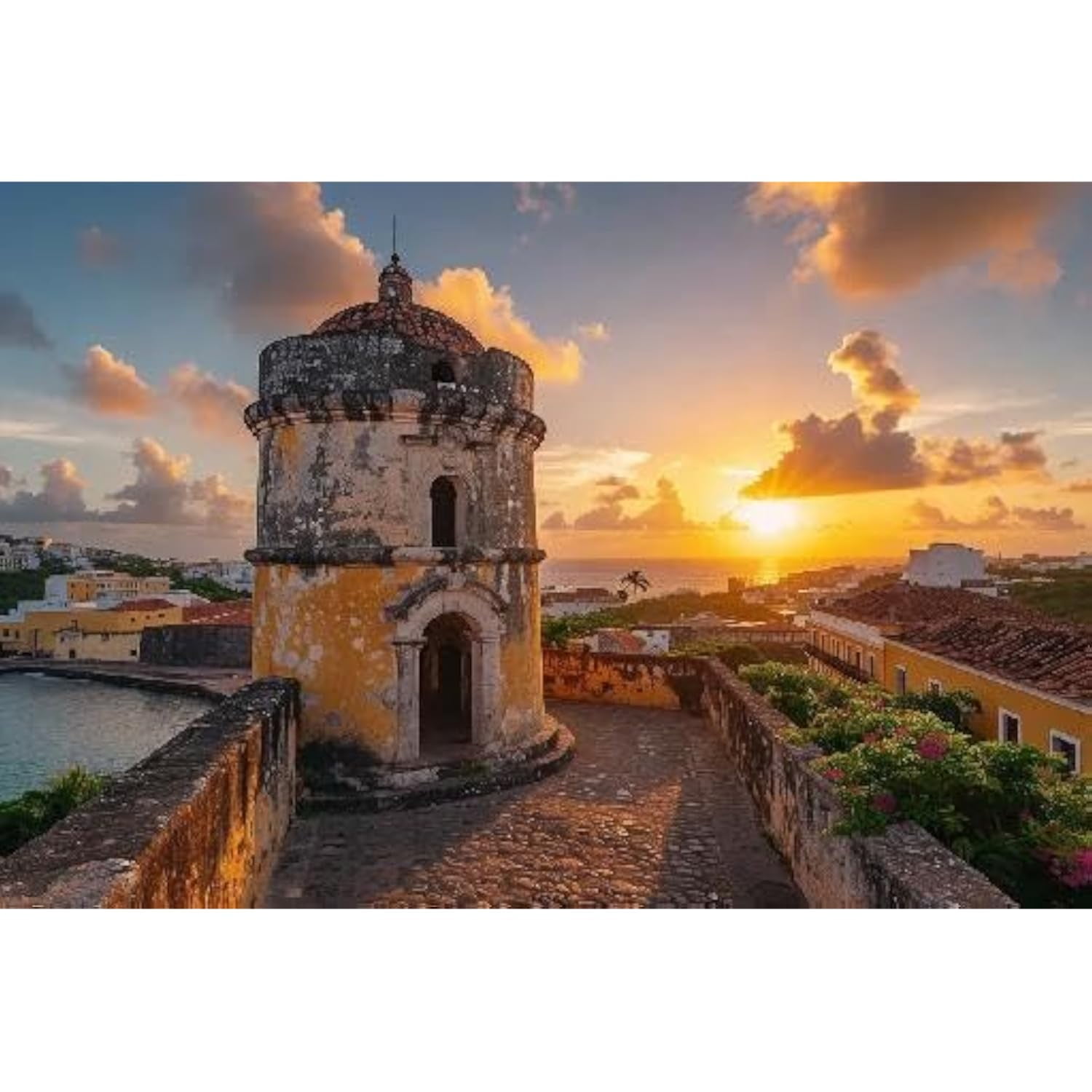 Wooden Jigsaw Puzzle 1000 Pieces for Adults Turret Along Old san Juan ...