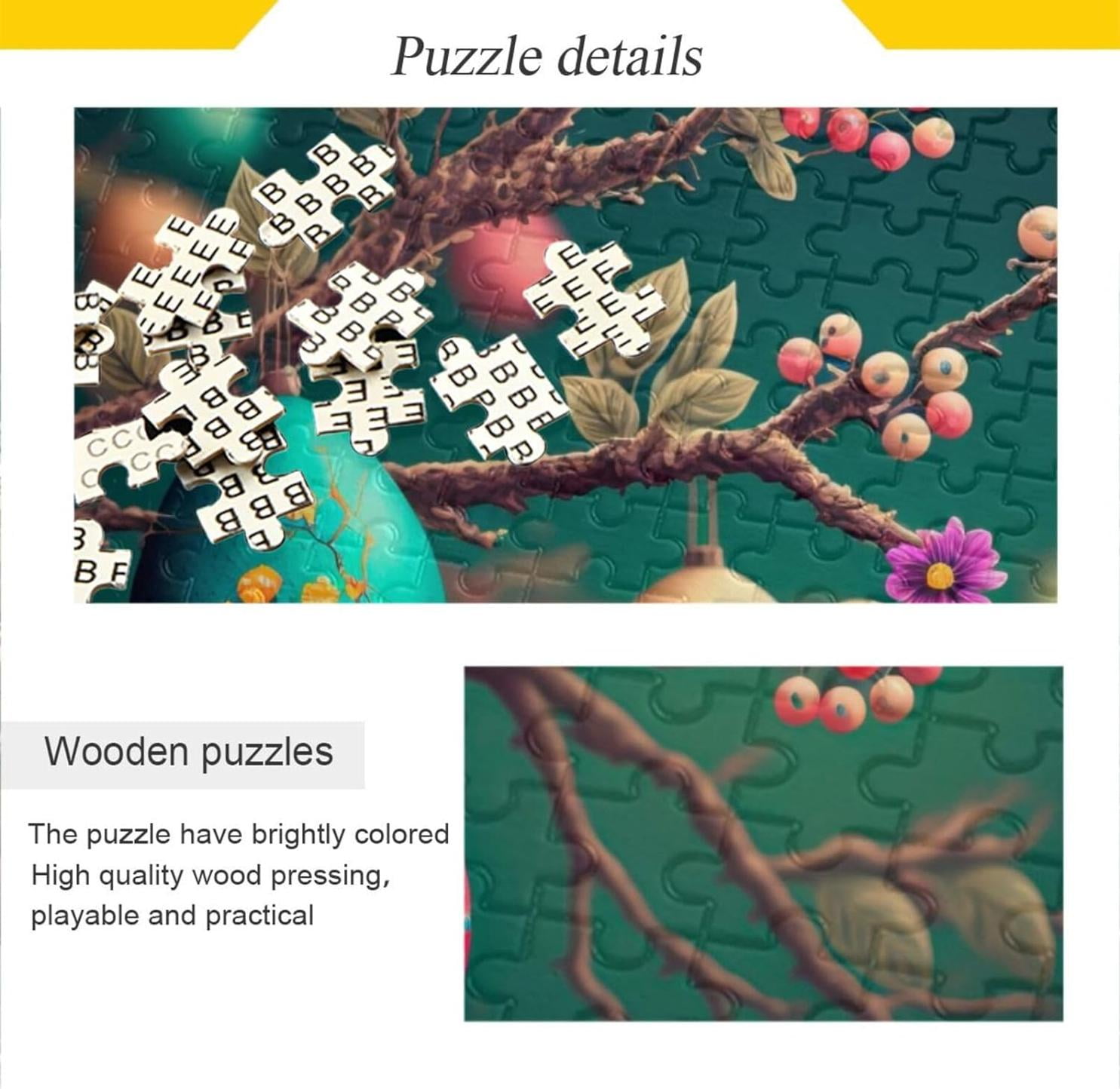 Wooden Jigsaw Puzzle 1000 Pieces Easter Egg on Tree Print, Zigsaw with ...