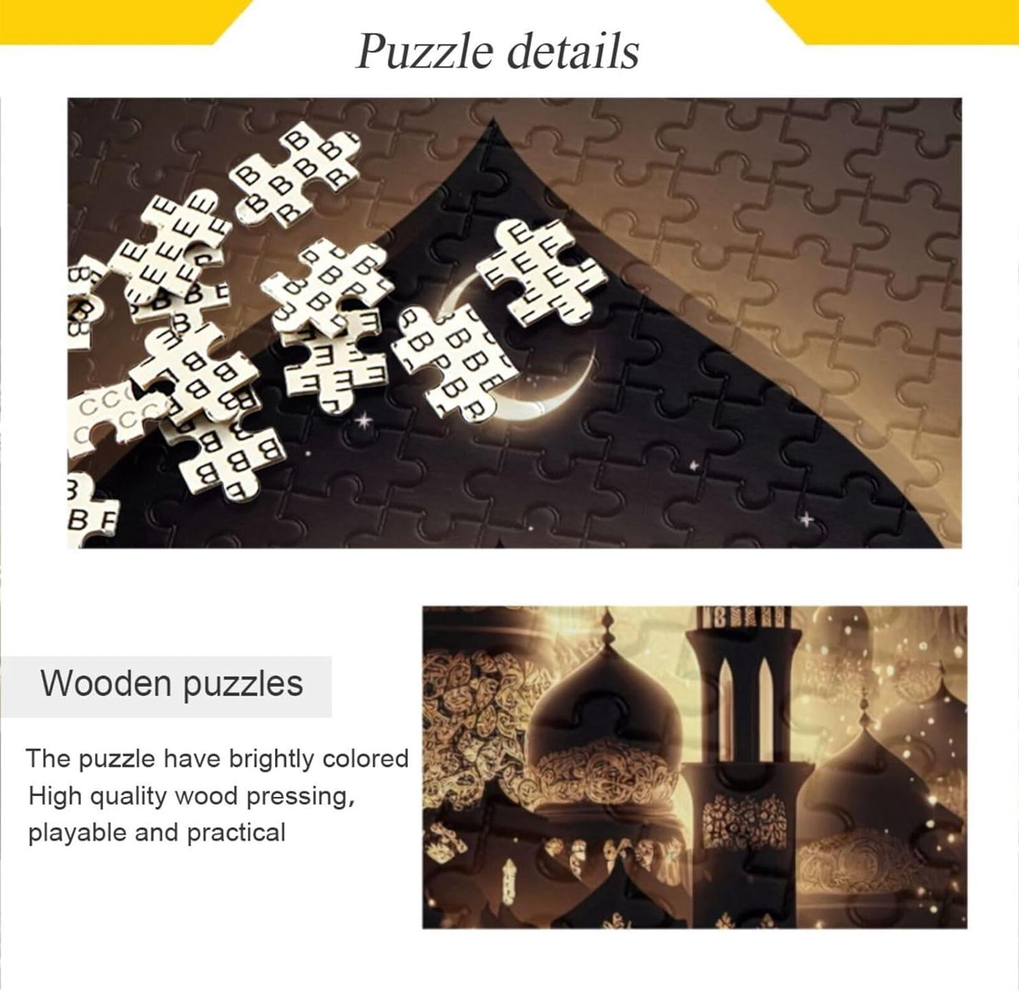 Wooden Jigsaw Puzzle 1000 Pieces Islamic Buildings Print, Zigsaw with ...