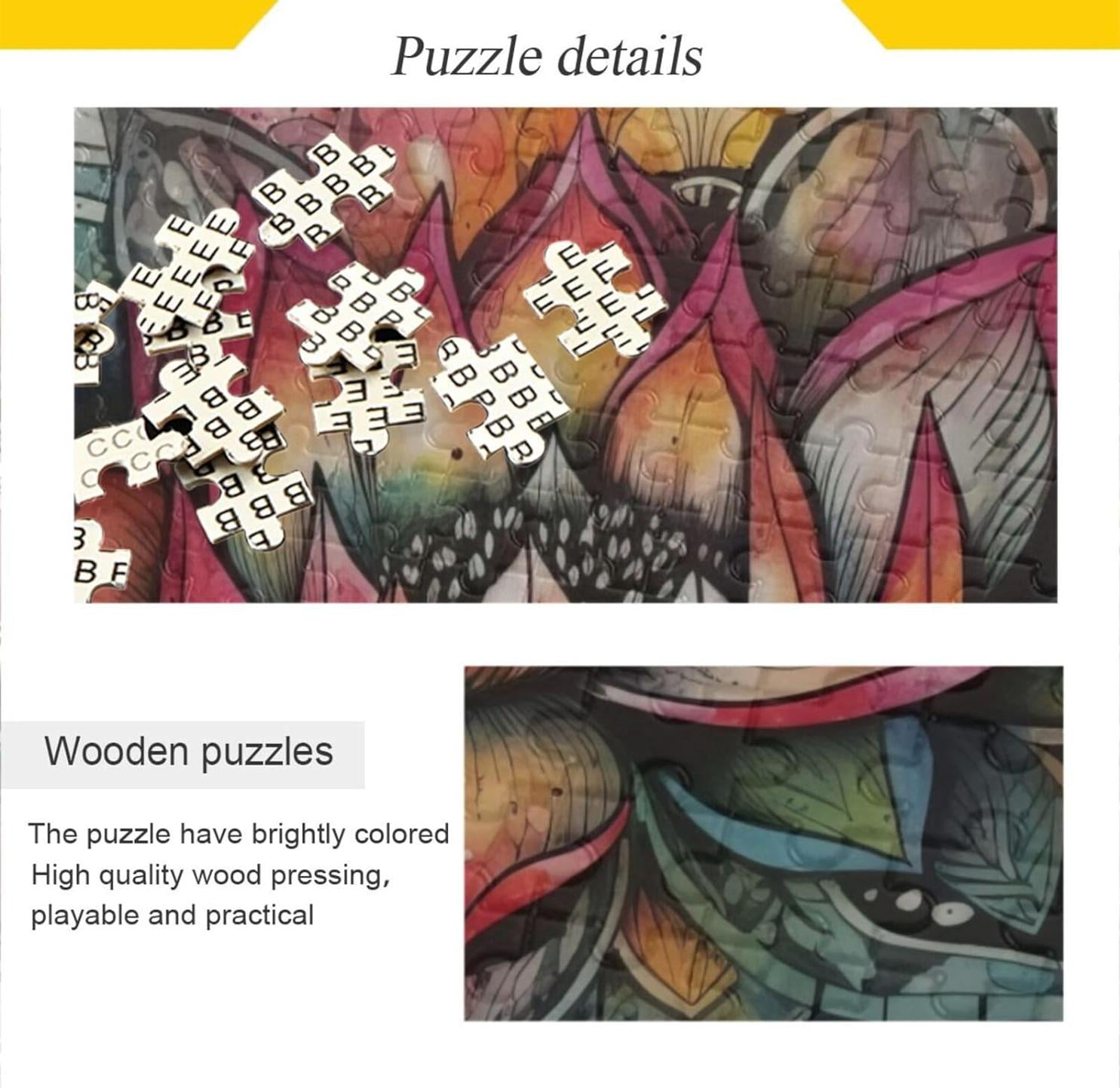 Wooden Jigsaw Puzzle 1000 Pieces Mandala Lotus Print, Zigsaw with ...