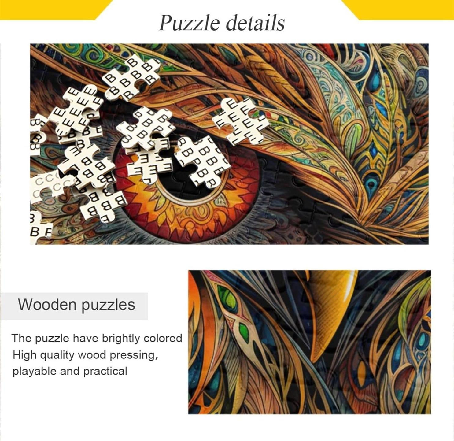 Wooden Jigsaw Puzzle 1000 Pieces Mysterious Owl Print, Zigsaw with ...