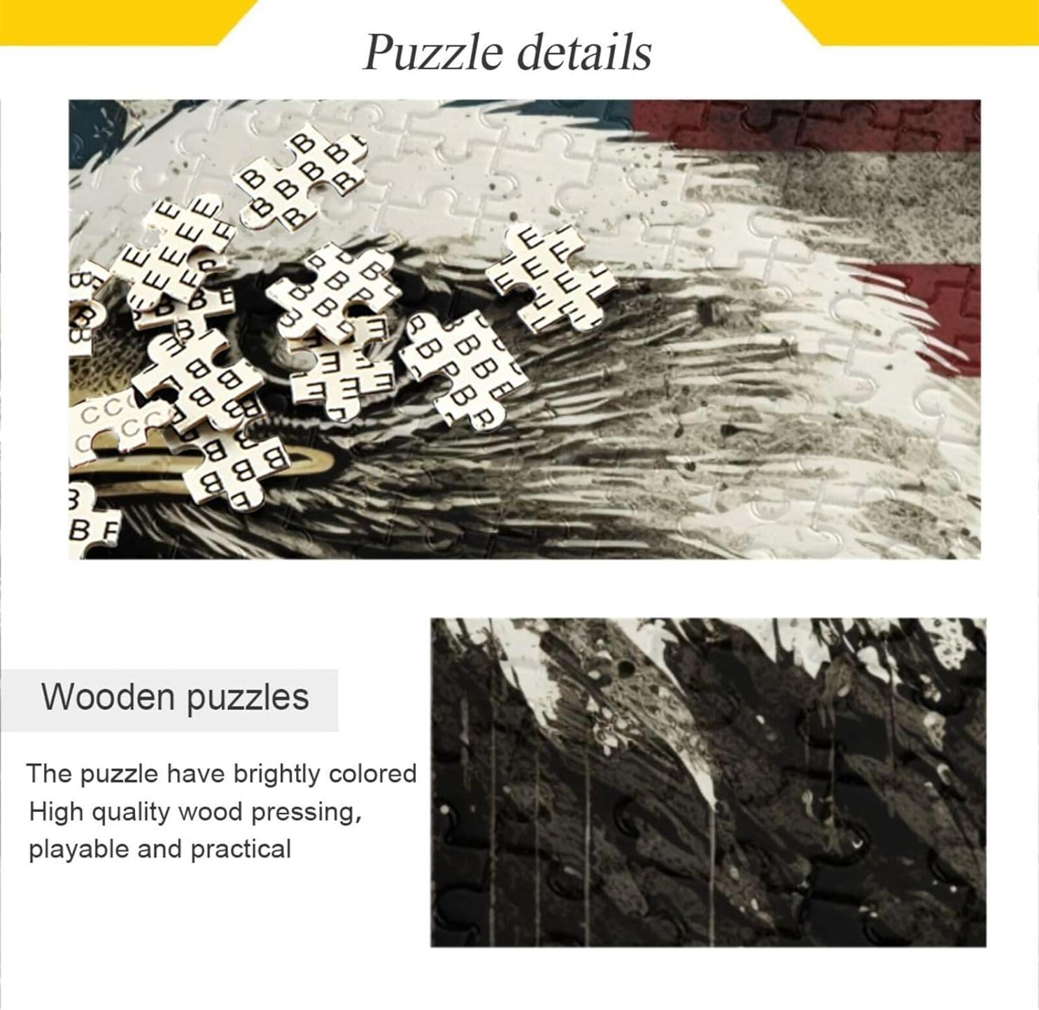 Wooden Jigsaw Puzzle 1000 Pieces Vintage USA Bird Flag Print, Zigsaw ...