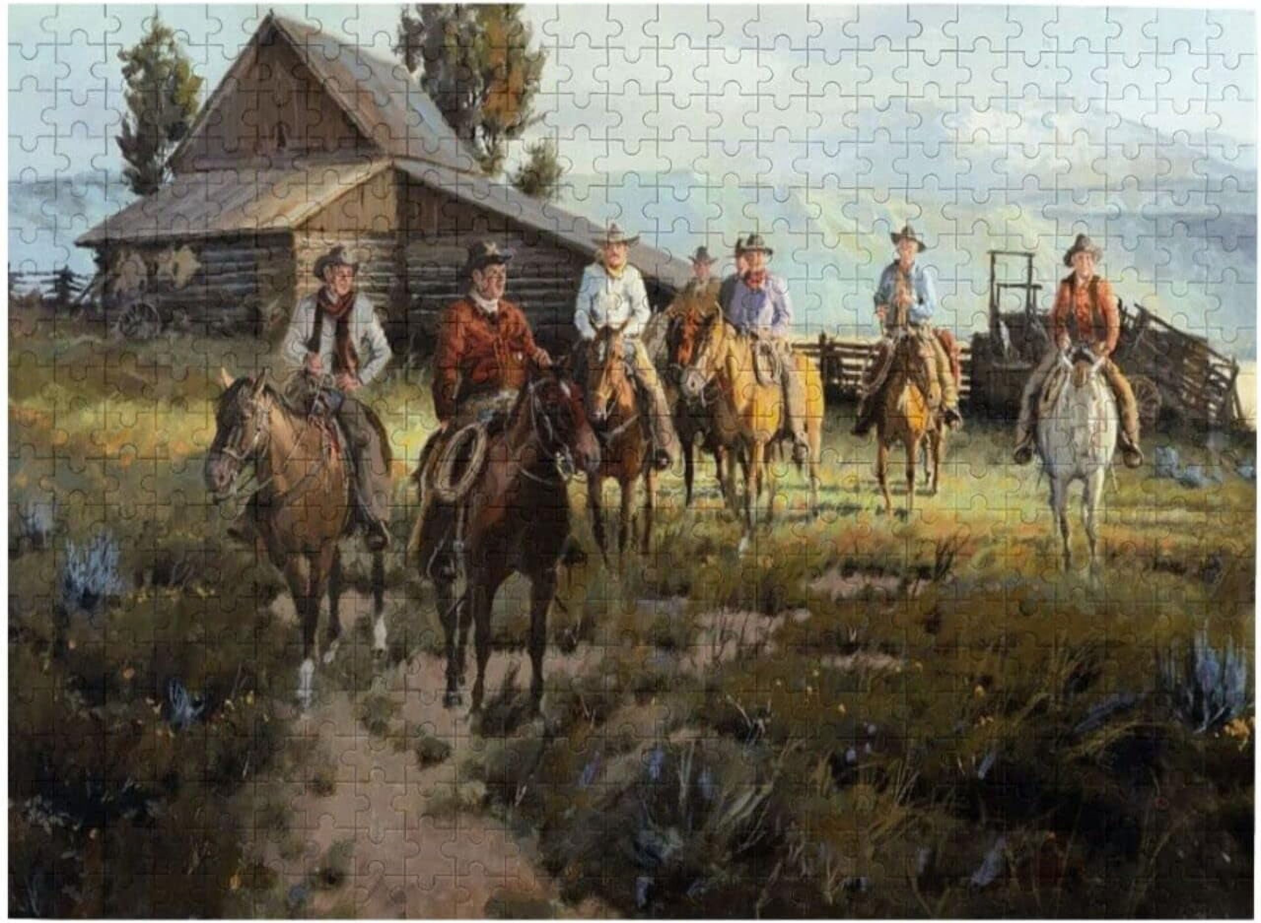 Wooden Jigsaw Puzzle 500 Piece Group of Old Country Western Real ...