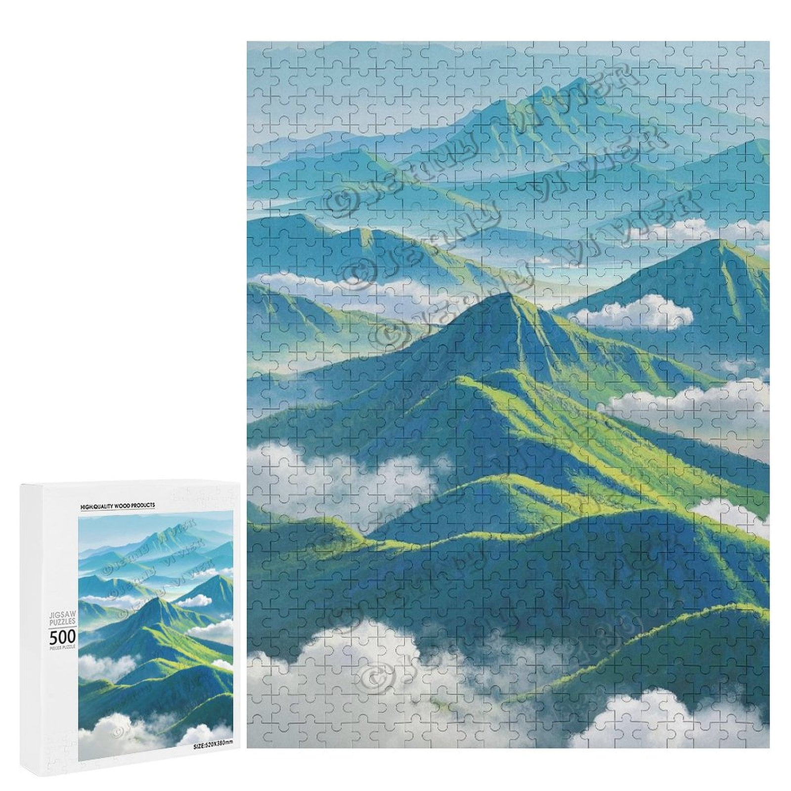 Wooden Jigsaw Puzzle (500 Pieces) – Enchanted Misty Woodland, Precision ...