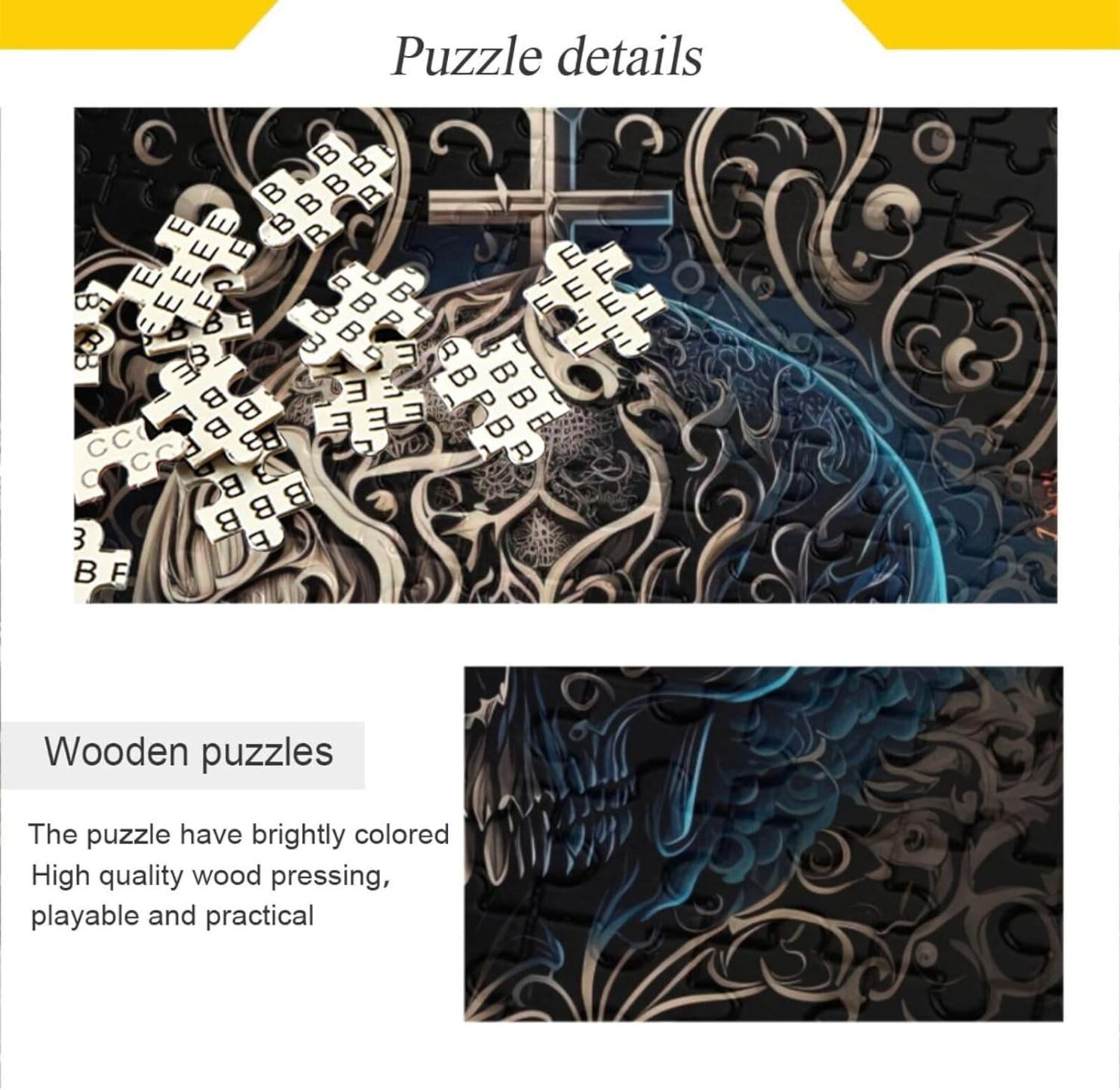 Wooden Jigsaw Puzzle 500 Pieces Gothic Skull Print, Zigsaw with ...