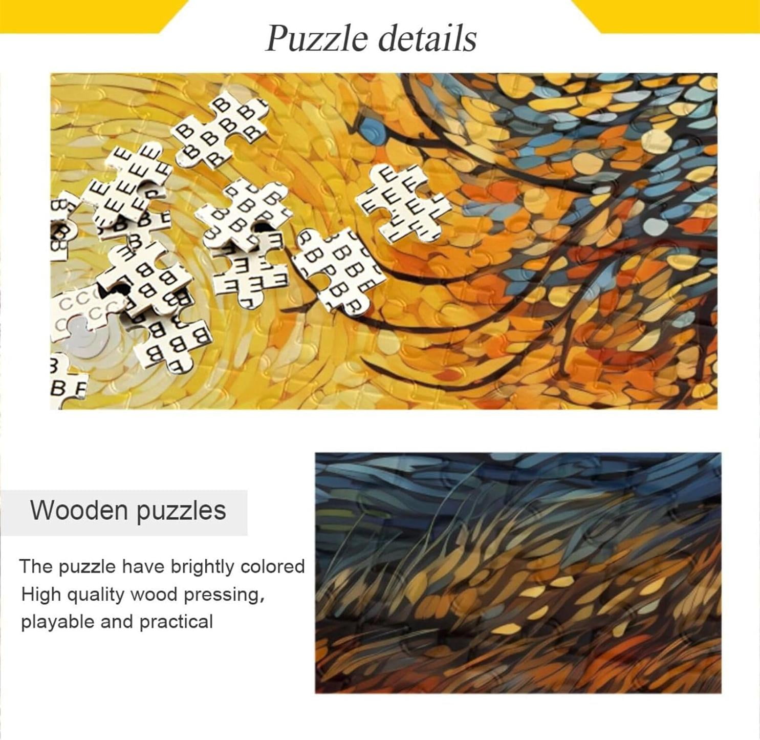 Wooden Jigsaw Puzzle 500 Pieces Painting Autumn Forest Print, Zigsaw ...