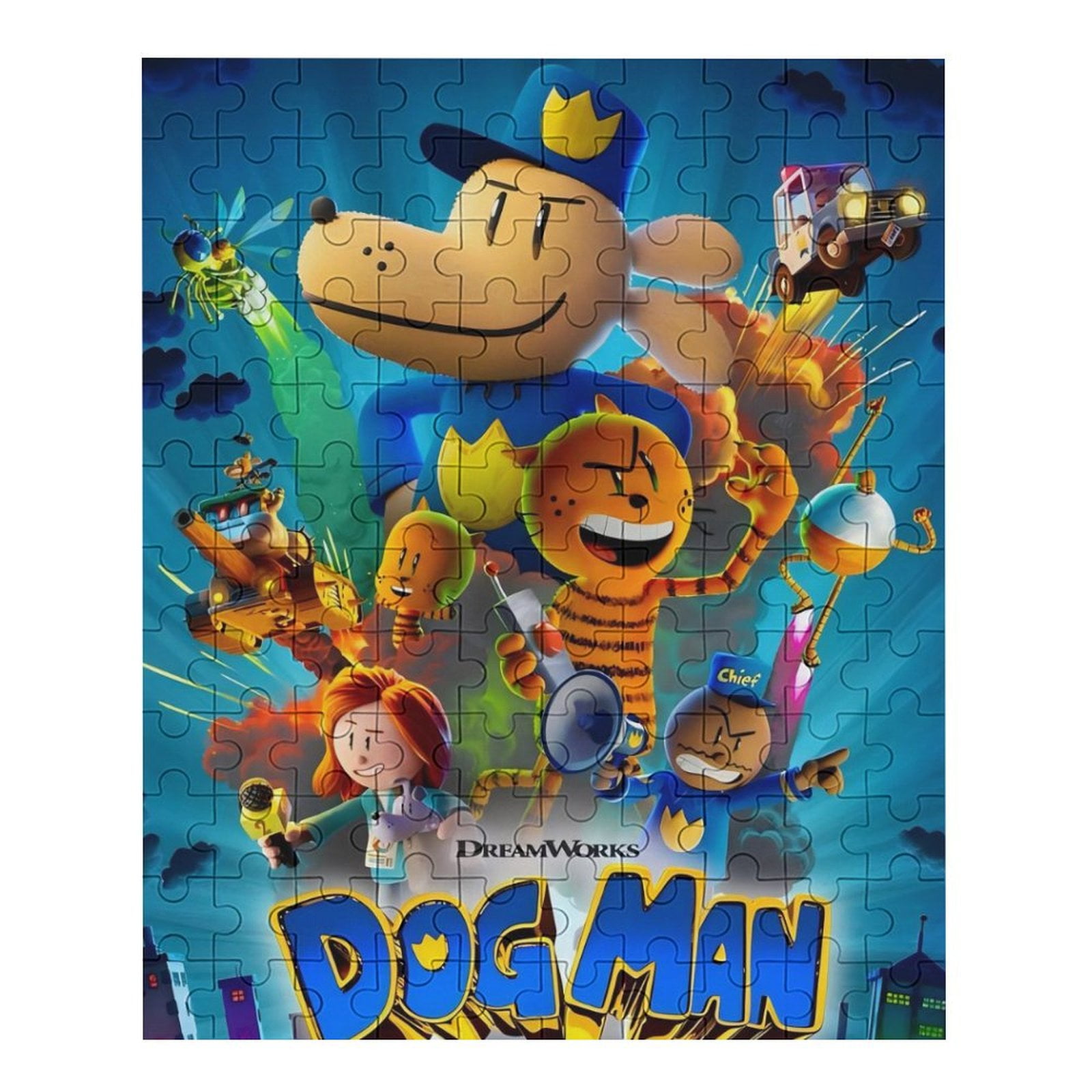 Wooden Jigsaw Puzzles 120 PCS Cute Cartoon DOG MAN Puzzle Leisure for ...