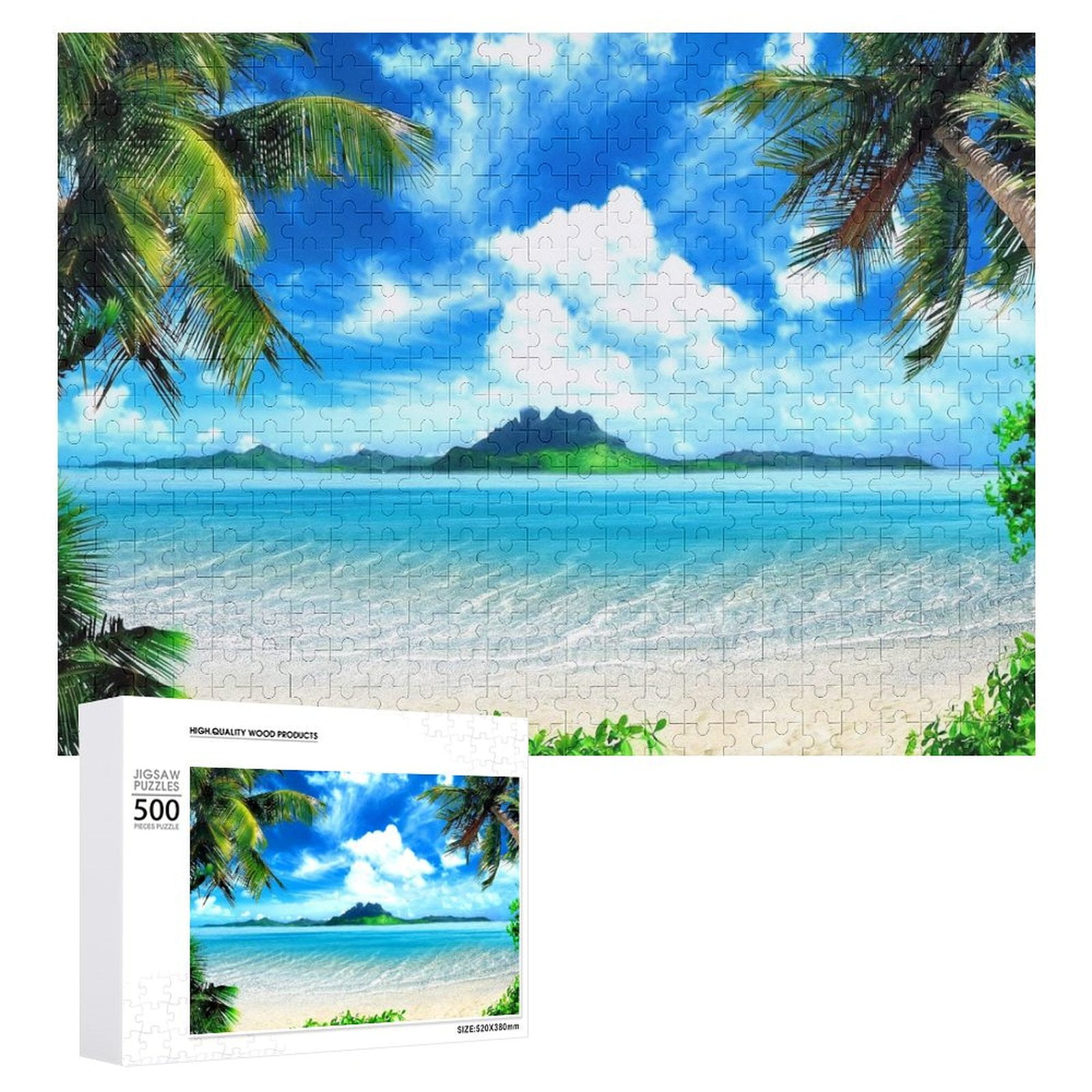 Wooden Jigsaw Puzzles 500 Piece Coastal Beach Fun Family Game ...