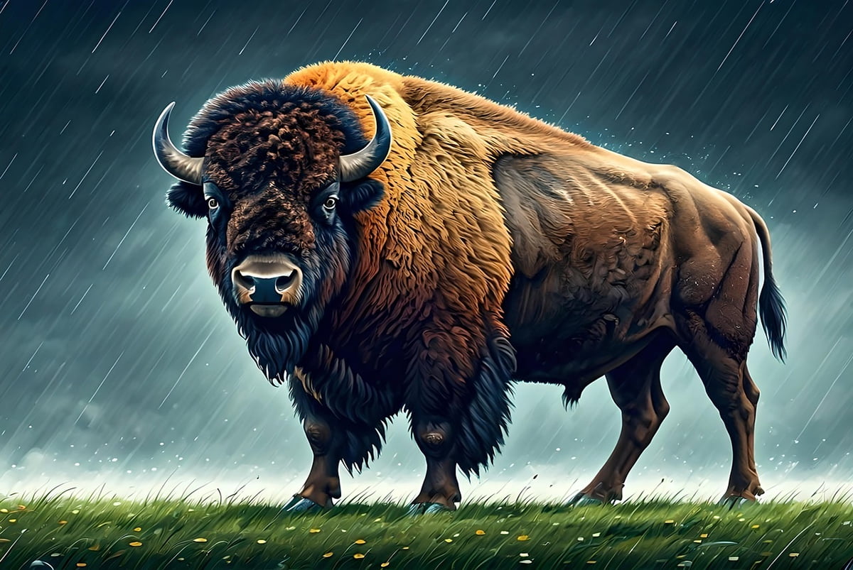 Wooden Jigsaw Puzzles for Adults 1000 Piece Bison Raining Challenging ...