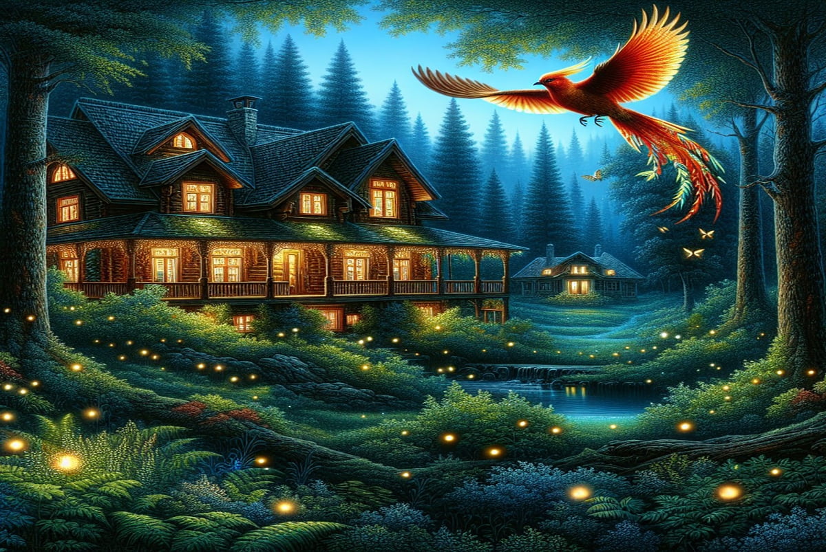 Wooden Jigsaw Puzzles for Adults 1000 Piece Phoenix And Fireflies ...