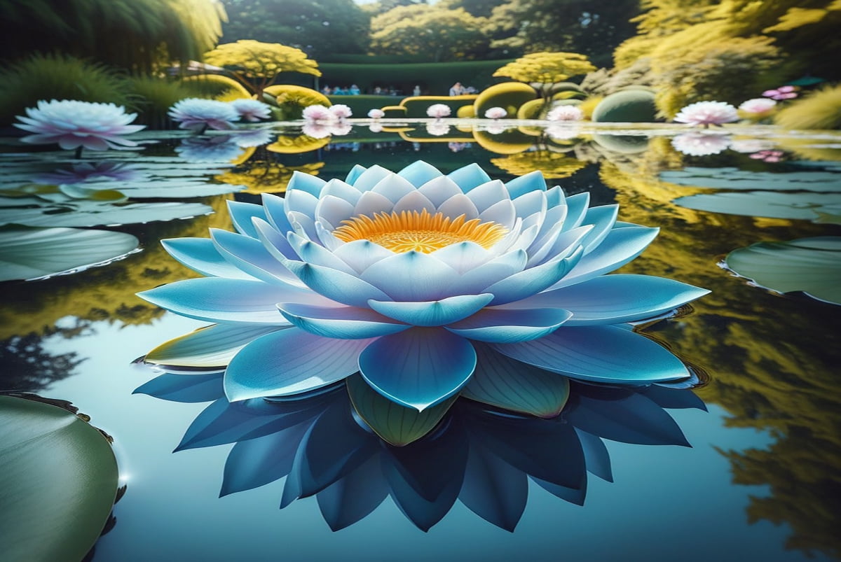 Wooden Jigsaw Puzzles for Adults 300 Piece Blue Lotus Flower Blooming ...