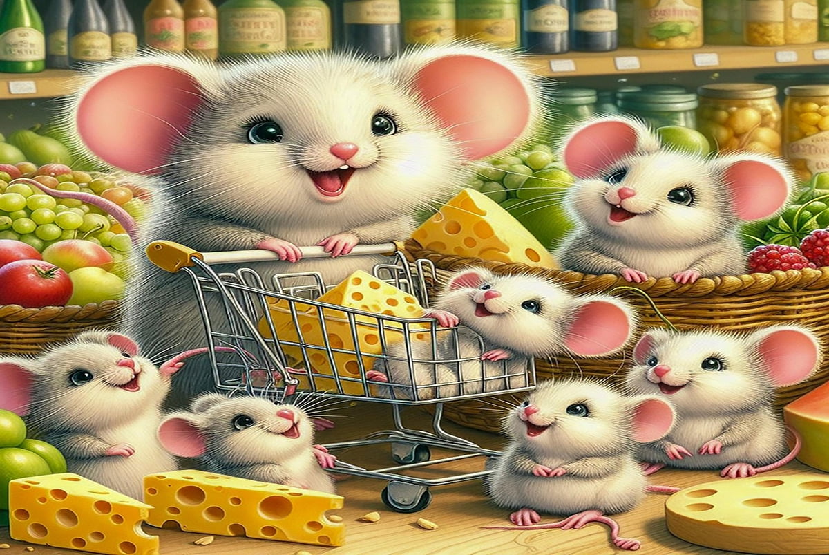 Wooden Jigsaw Puzzles for Adults 300 Piece Mice Shopping Challenging ...