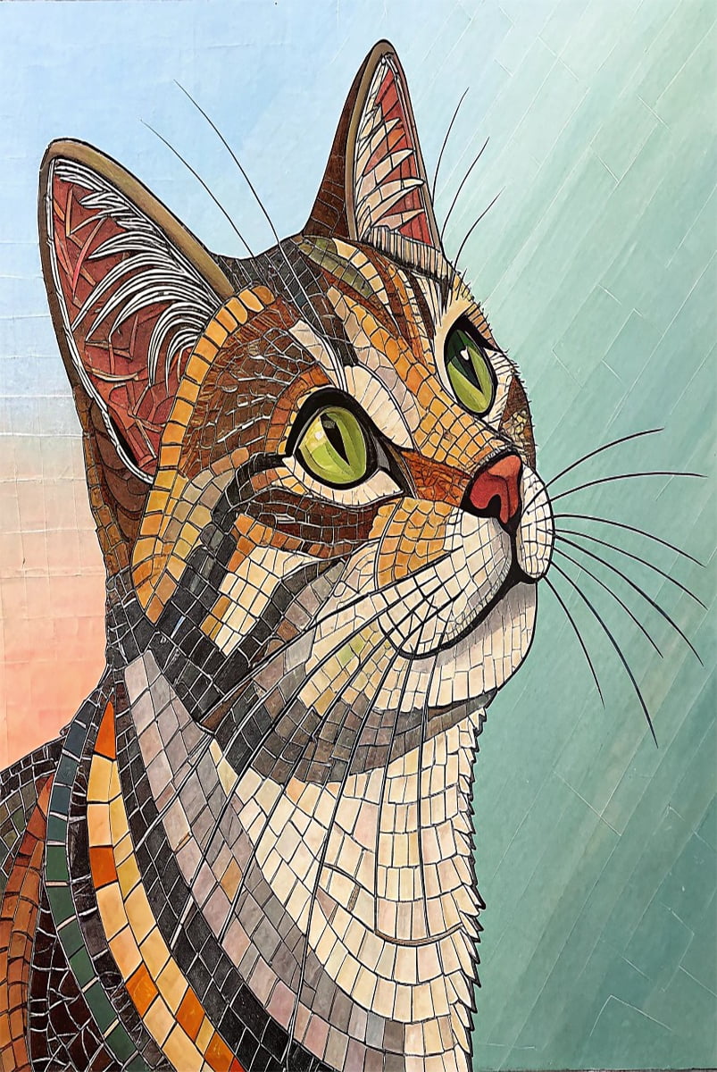 Wooden Jigsaw Puzzles for Adults 500 Piece Embrace The Beauty Of Cat Mosaics Challenging Family ...