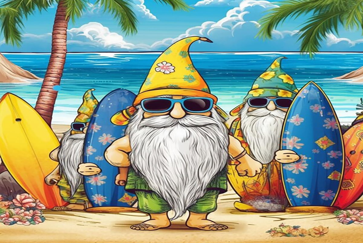 Wooden Jigsaw Puzzles for Adults 500 Piece Gnomes With A Blue Surfboard ...