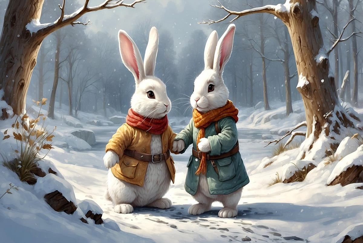 Wooden Jigsaw Puzzles for Adults 500 Piece Rabbits Winter Challenging ...