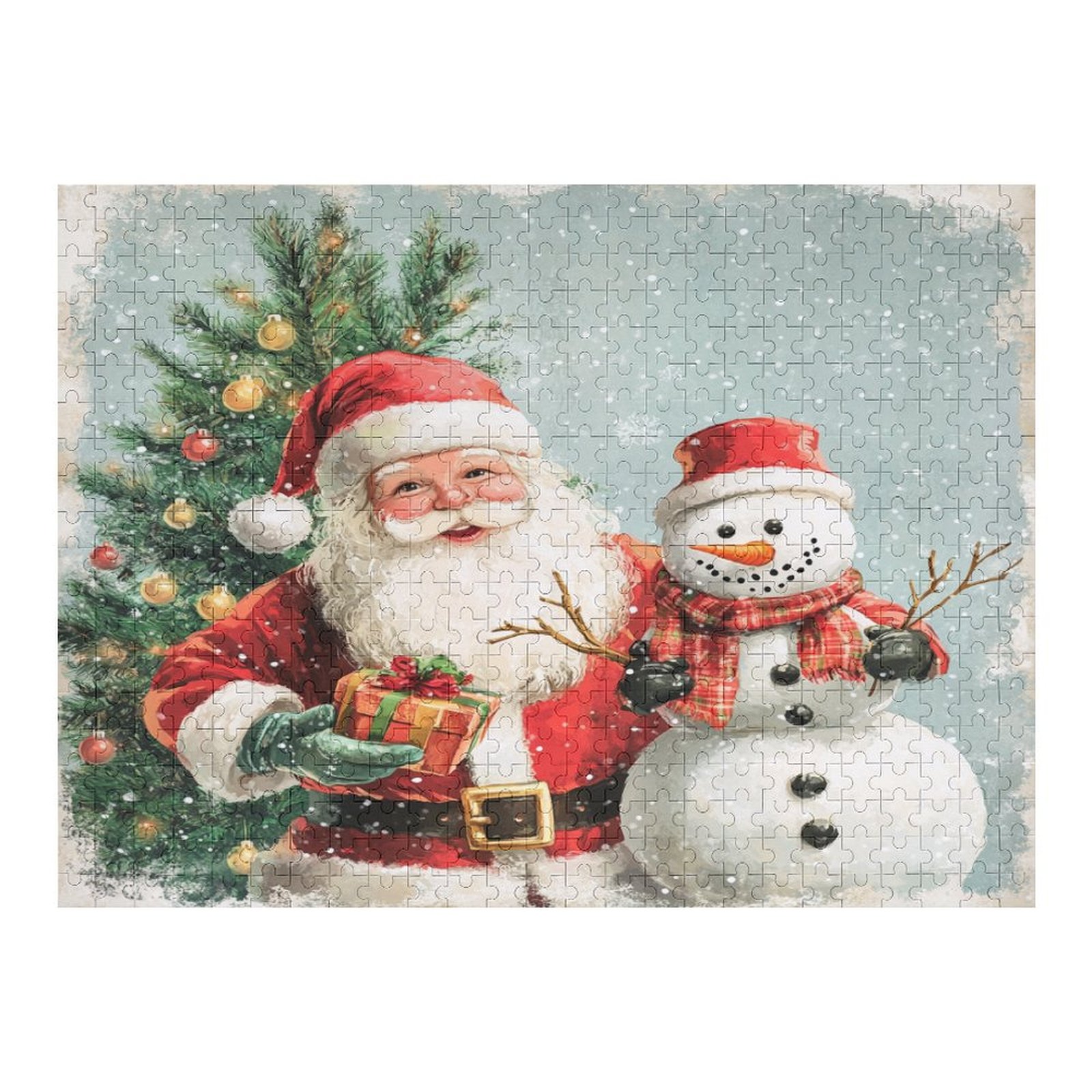 Wooden Jigsaw Puzzles Christmas Tree Santa Claus Snowman 500 Piece ...