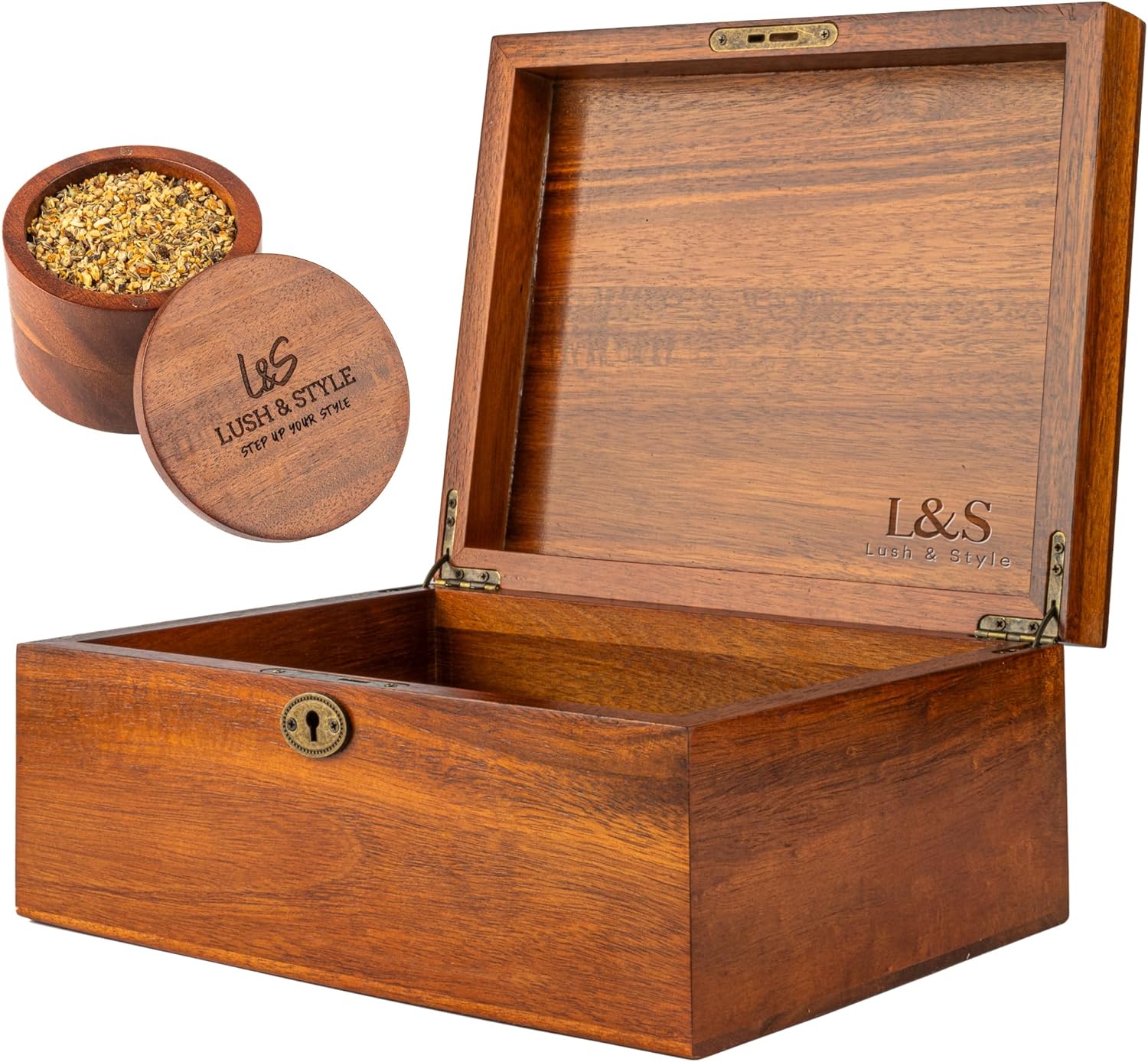 Wooden Keepsake Box With Hinged lid and locking key, Keepsake Storage ...