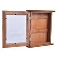Wooden Key Box Cabinet Wall Mounted Keys Hooks Storage Holder With 6 ...