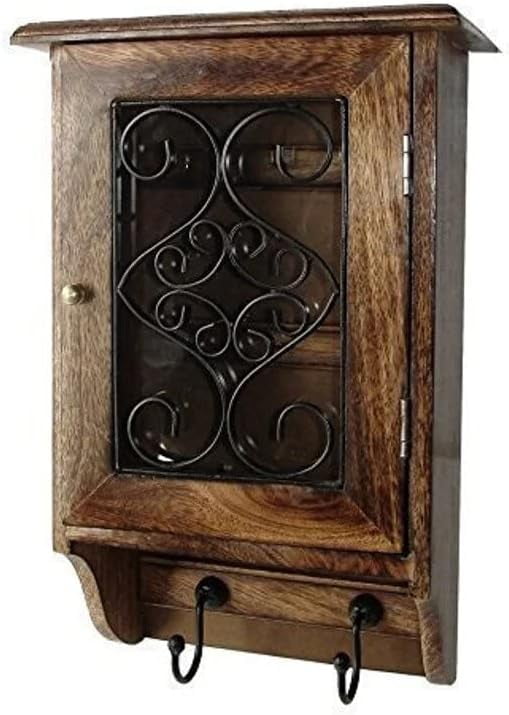 Wooden Key Box Solid Wooden Key Box Wooden Key Cabinet Wall Hanging Key ...